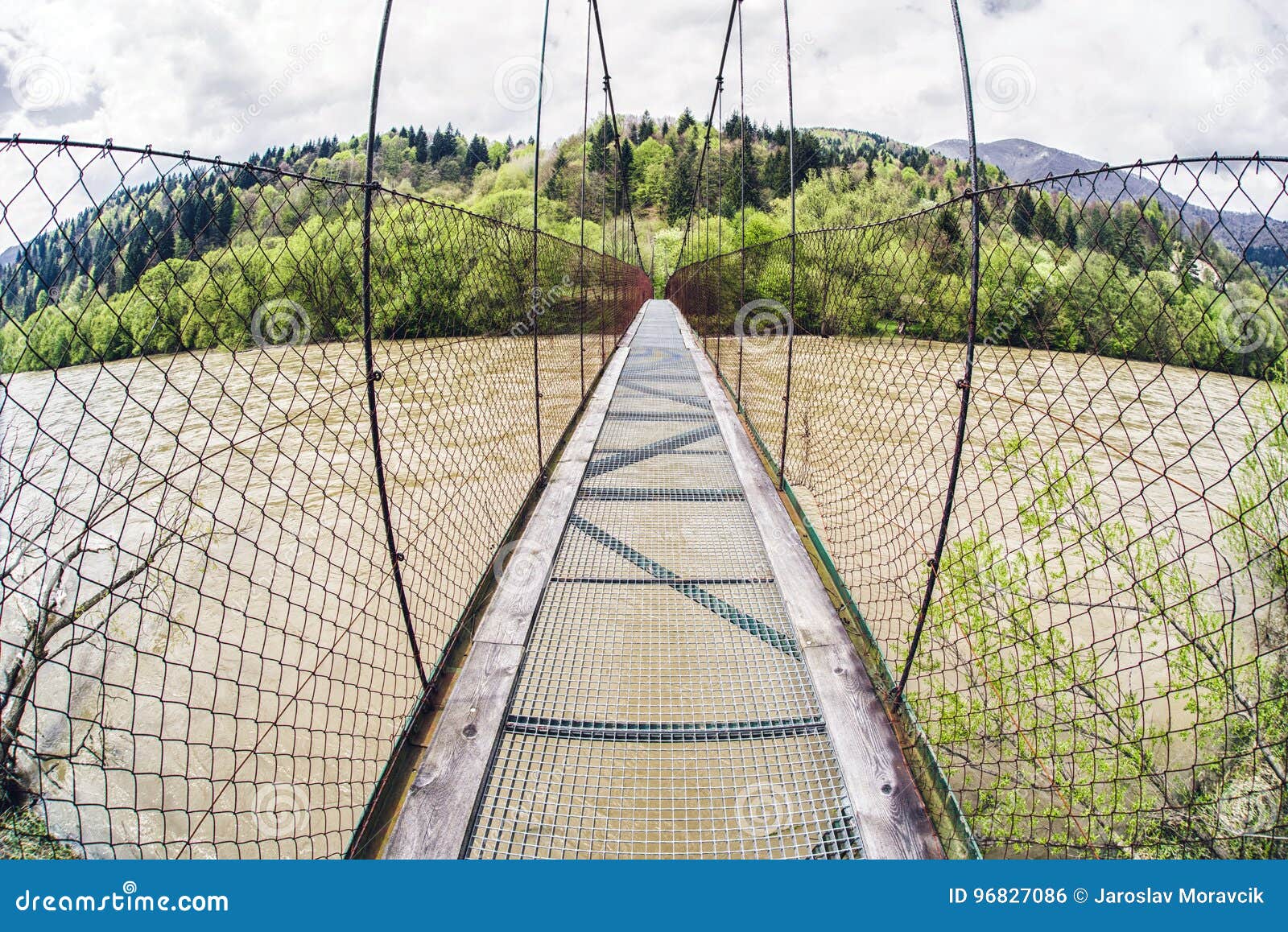 Empty pedestrian bridge stock photo. Image of olld, summer - 96827086