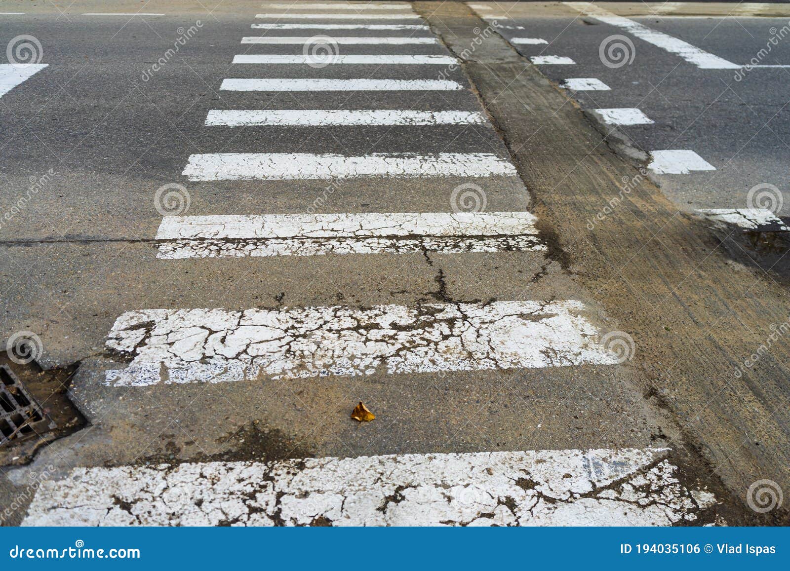 Empty Pedestrian Crossing, Crosswalk on the Road Isolated Stock Photo ...