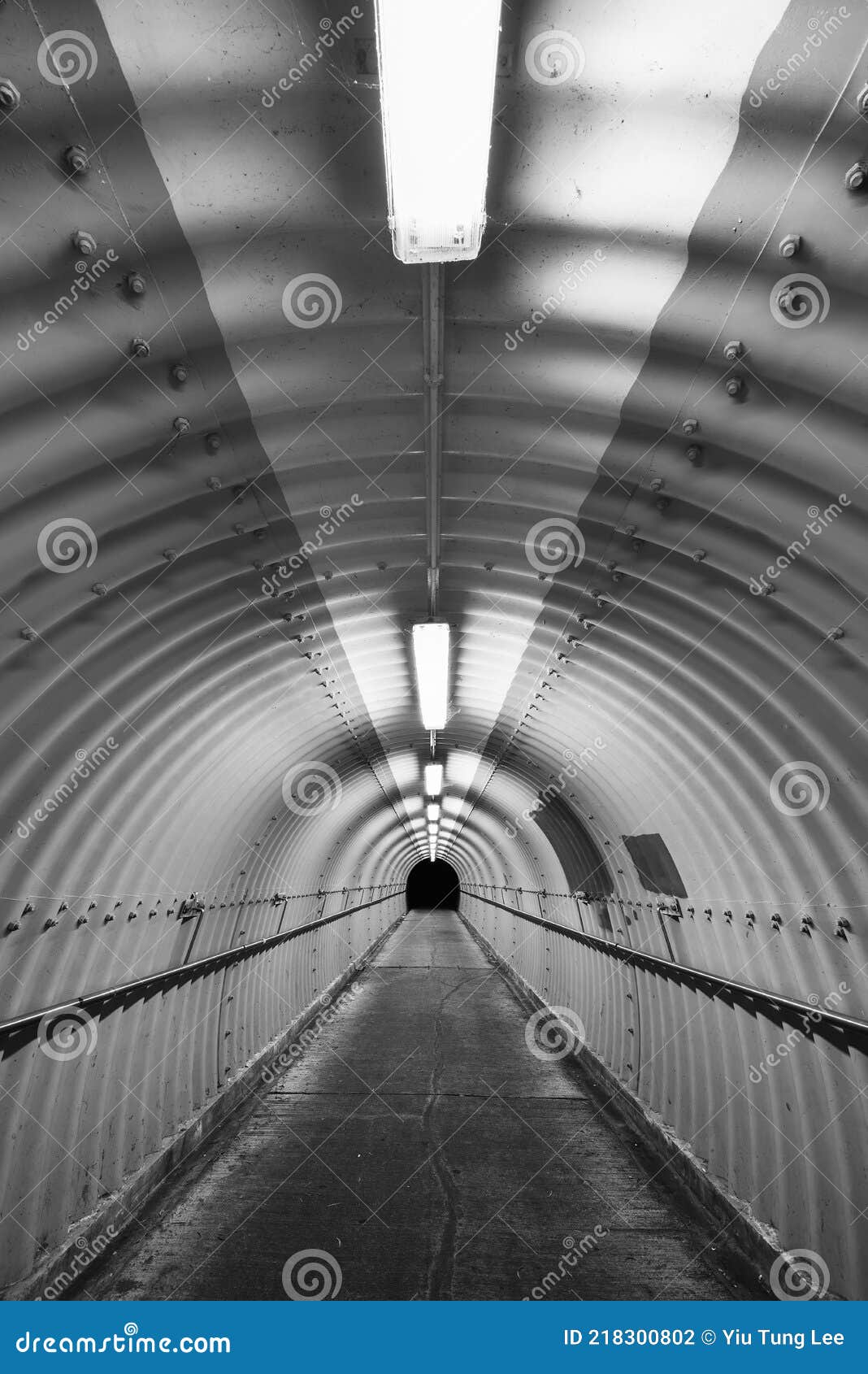Empty pedestrian tunnel stock photo. Image of dark, grunge - 218300802