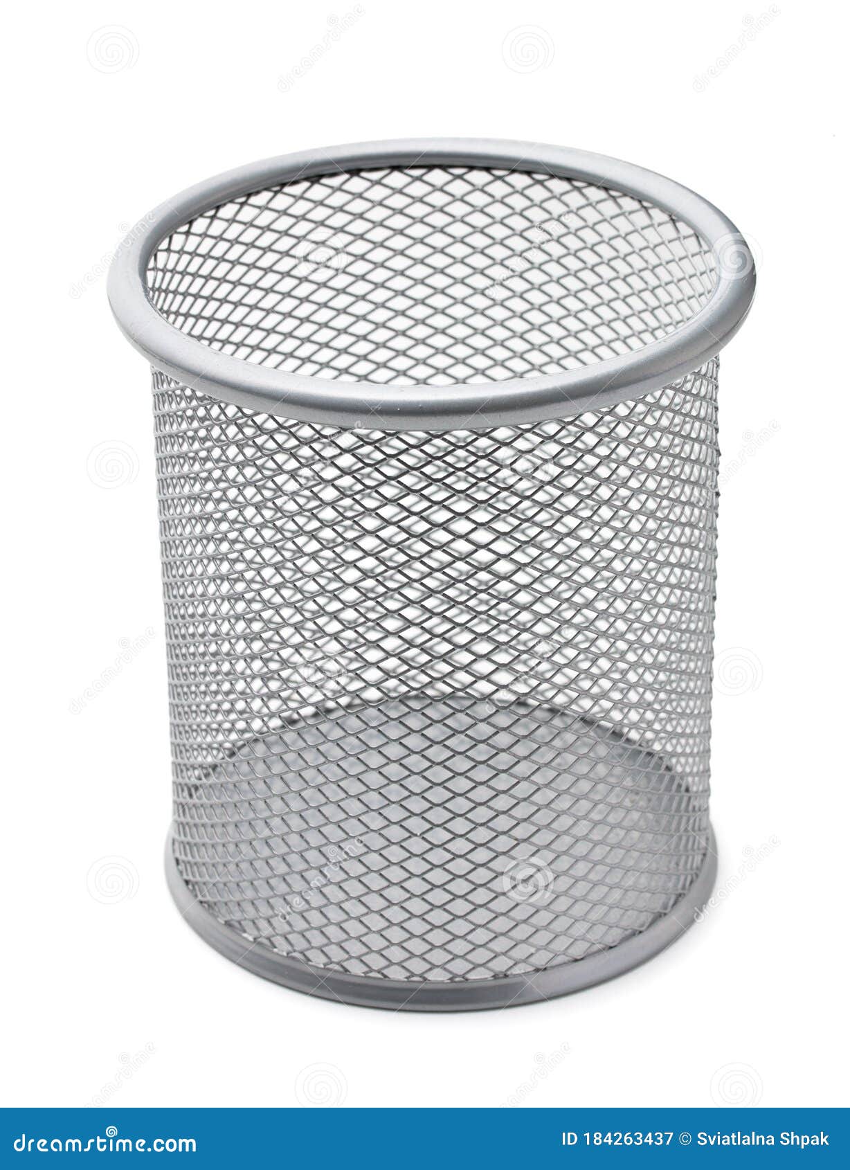 Empty Pen and Pencil Holder, Gray Color. Isolated on White Background ...