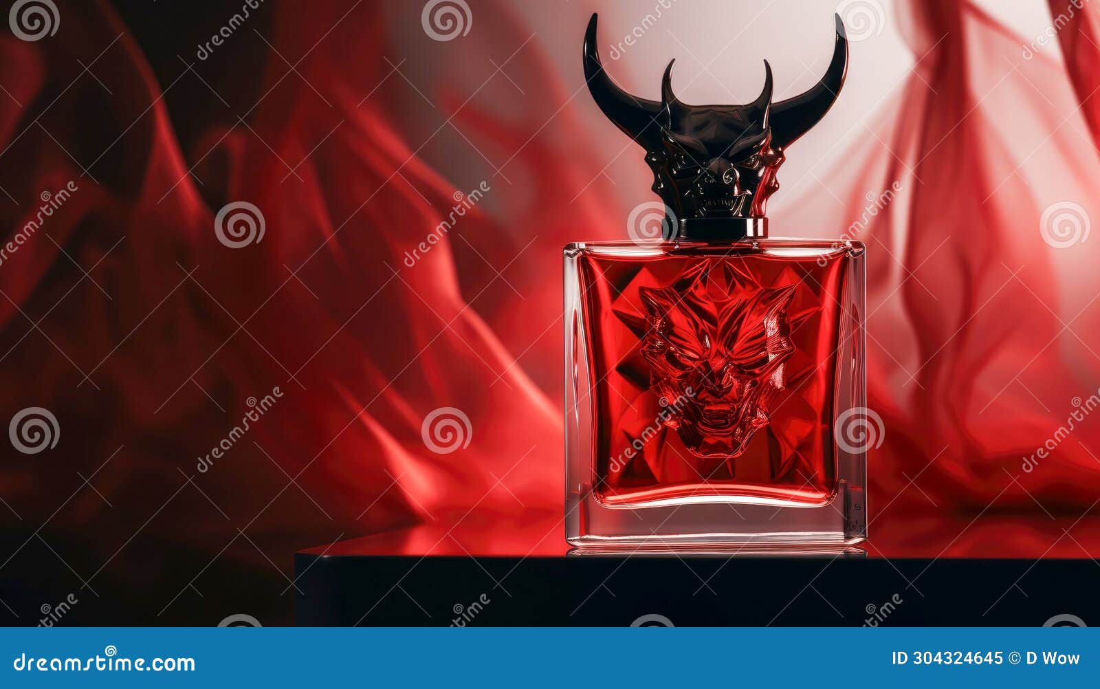 Empty Perfume Bottle Mockup in the Shape of a Devil Stock Image - Image ...