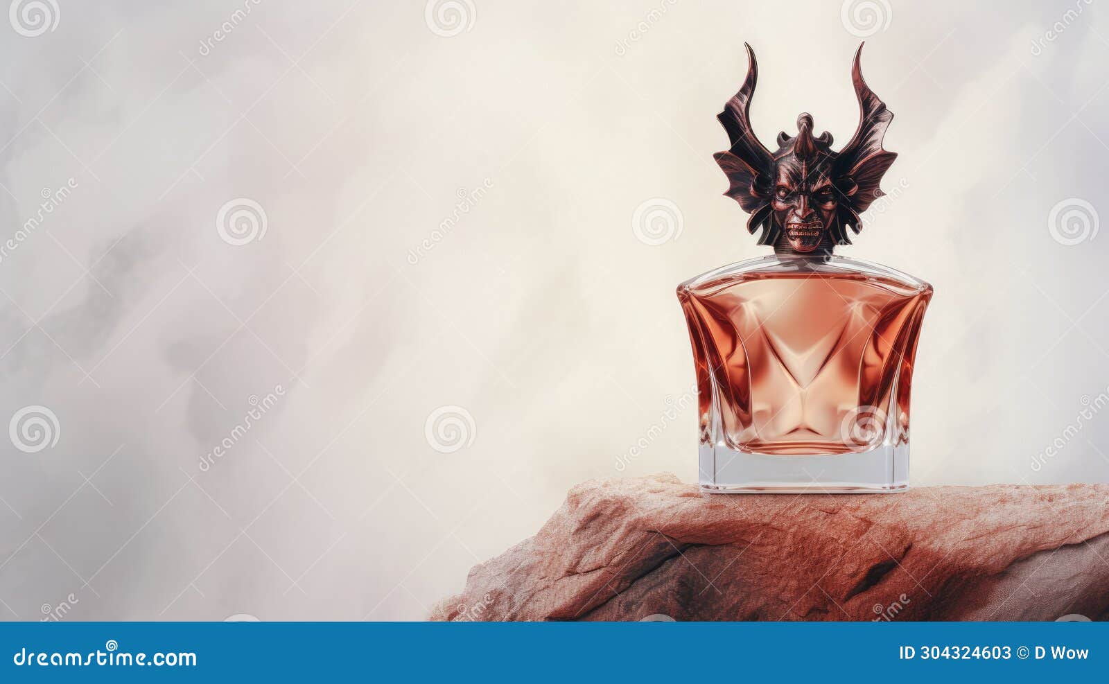 Empty Perfume Bottle Mockup in the Shape of a Devil Stock Image - Image ...