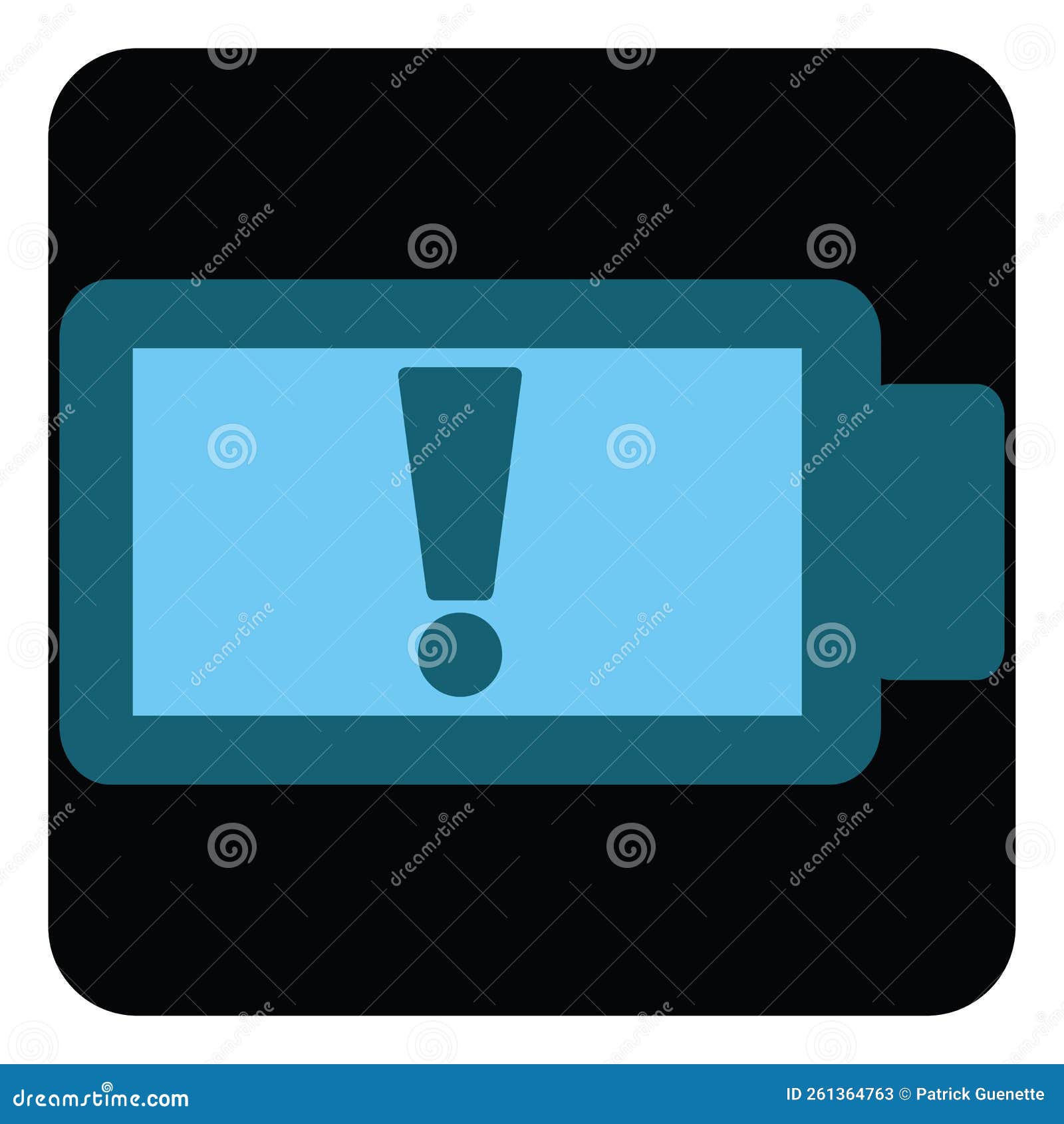 Empty phone battery, icon stock vector. Illustration of load - 261364763