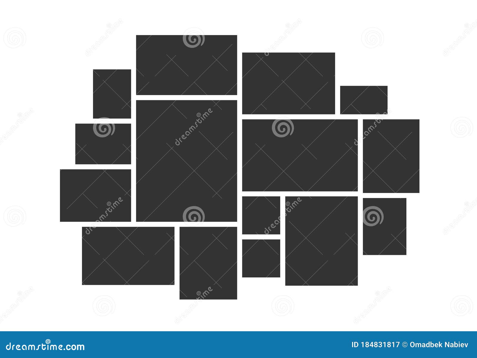 Empty Photo Collage Frames Template Stock Vector - Illustration of idea ...