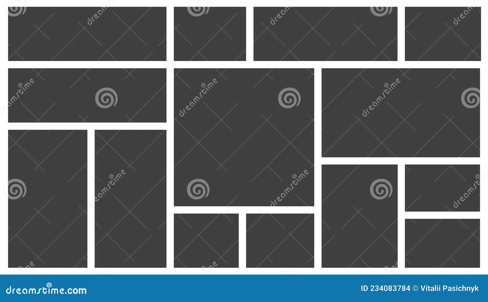 Empty Photo Collage Template. Frames for Photo. Collage Concept. Vector ...