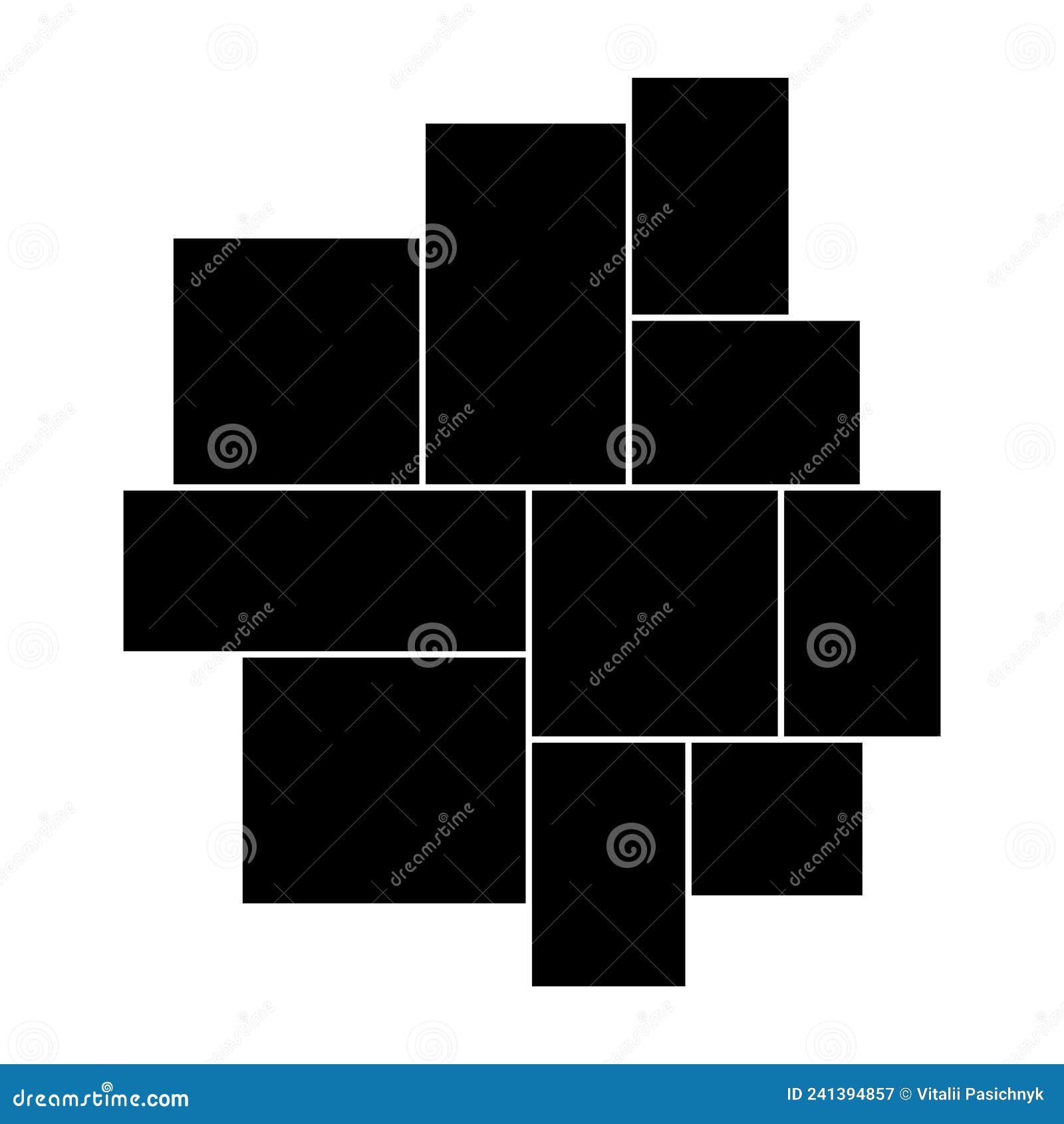 Empty Photo Collage Template. Frames for Photo. Collage Concept. Vector ...