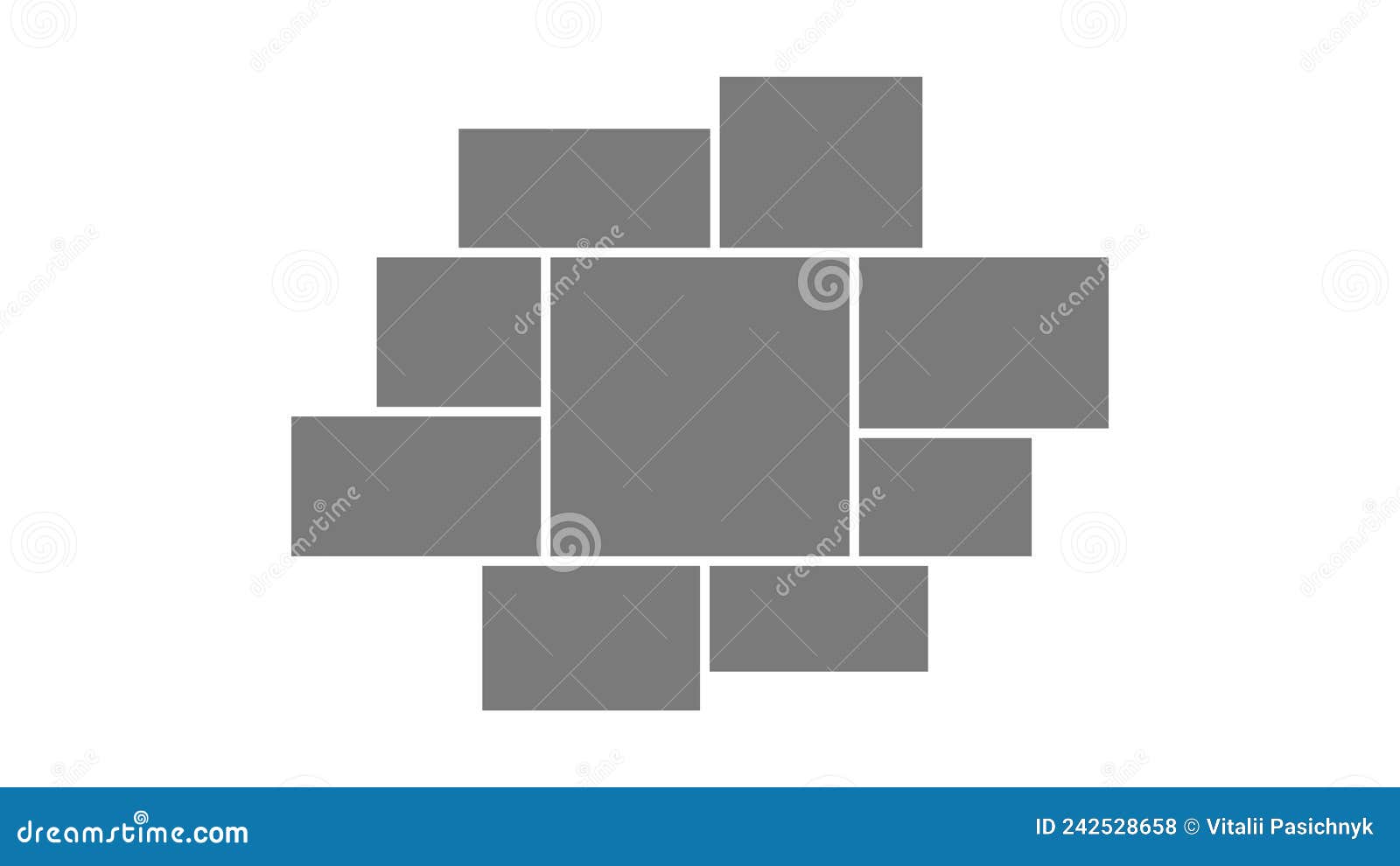 Empty Photo Collage Template. Frames for Photo. Collage Concept. Vector ...