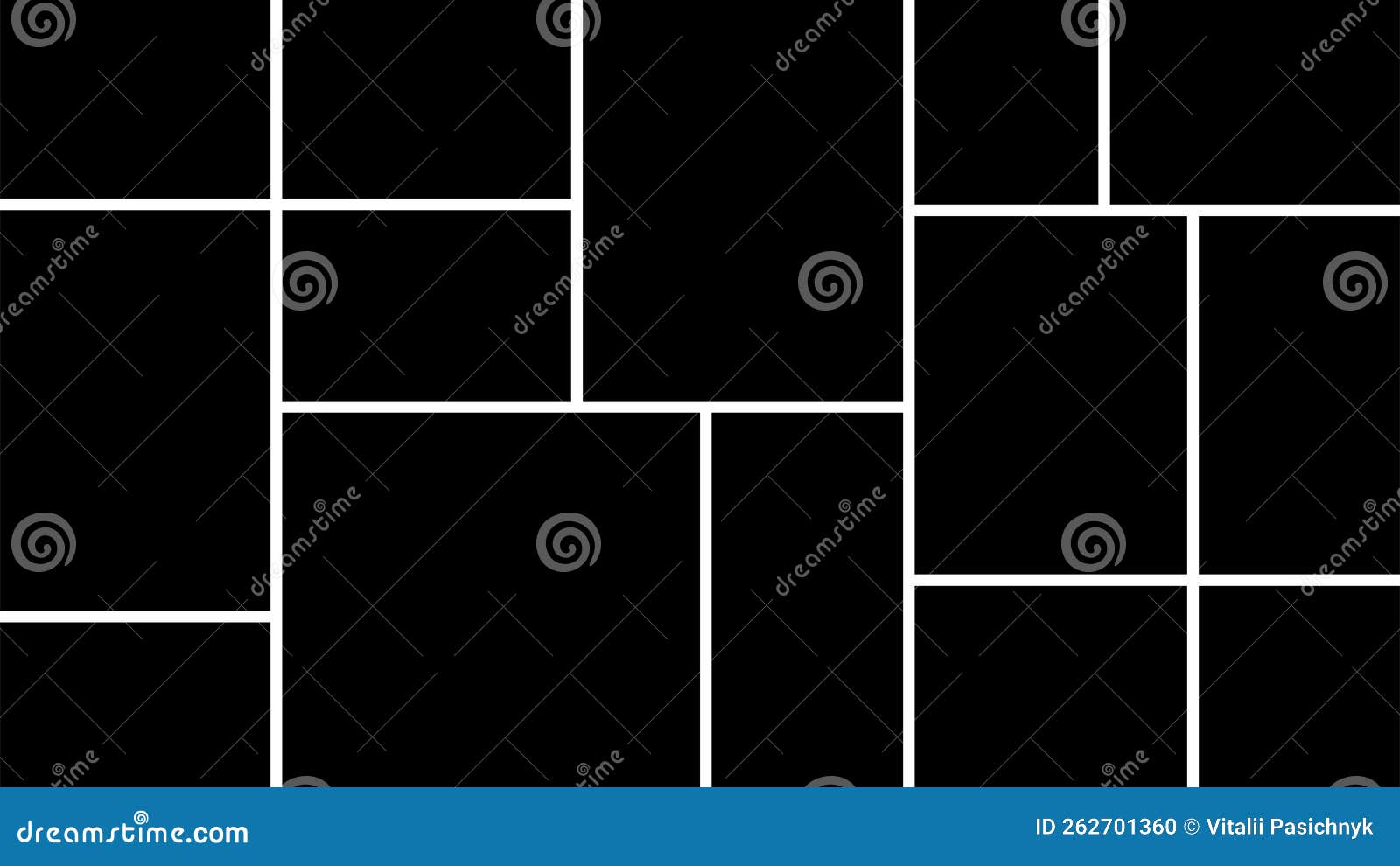 Empty Photo Collage Template of 14 Parts. Frames for Photo. Collage ...