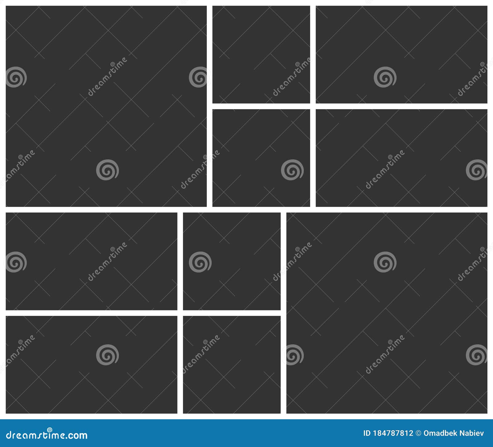 Empty Photo Frame Collage Layout Stock Vector - Illustration of ...