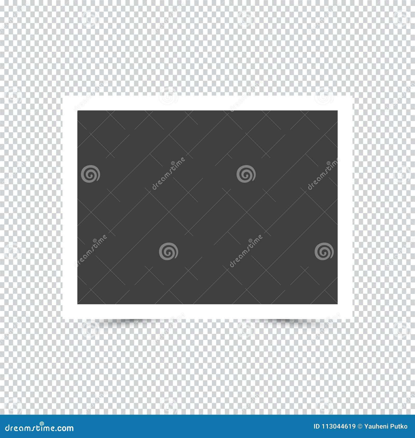 Empty Photo Frame on Transparent Background. Stock Vector ...