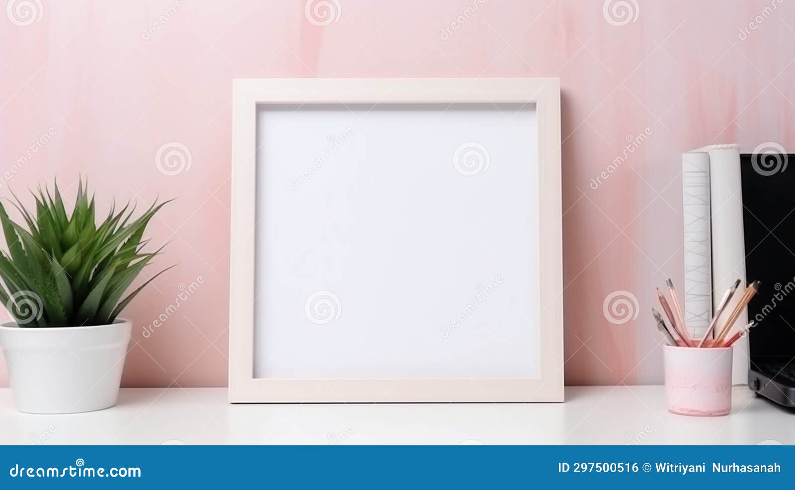 Empty Photo Frame at Workplace Workspace, Poster Frame and Office ...