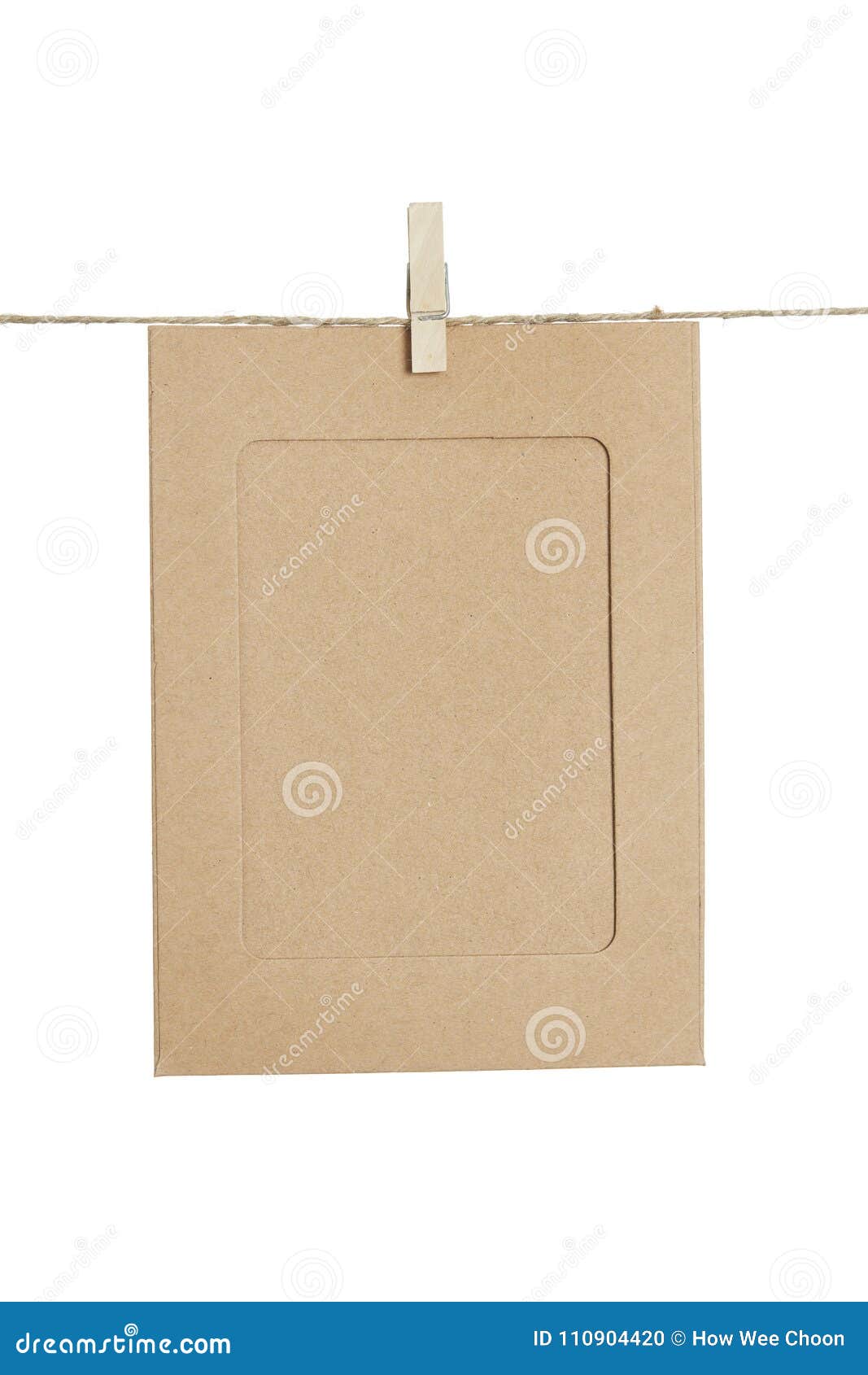 Empty photo frame on rod stock photo. Image of tree - 110904420