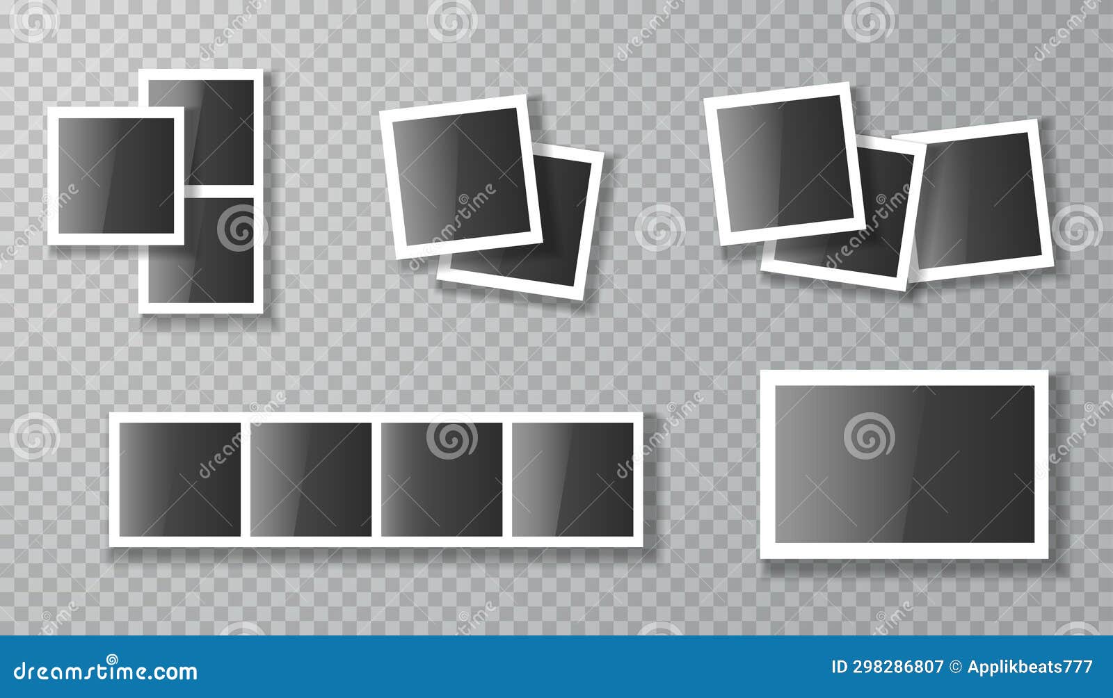 Empty Photo Frames on White Background. Vector Illustration Stock ...