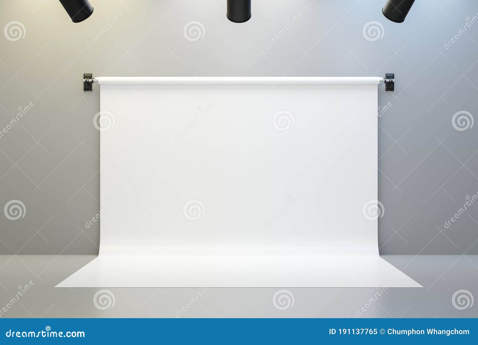 Set Of Studio Backdrops With Mesh. Curved Perspective Grid With Major ...