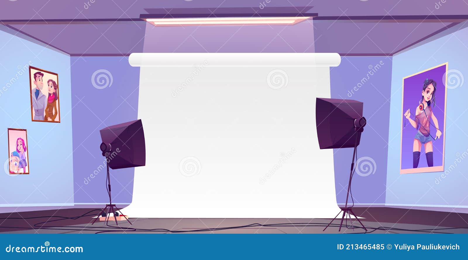 Backstage With Spotlight Cartoon Vector | CartoonDealer.com #21011241