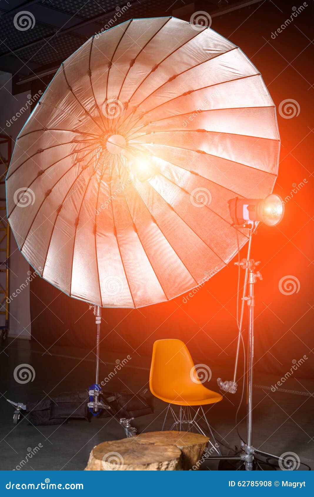Empty Photo Studio with Modern Interior and Lighting Equipment ...