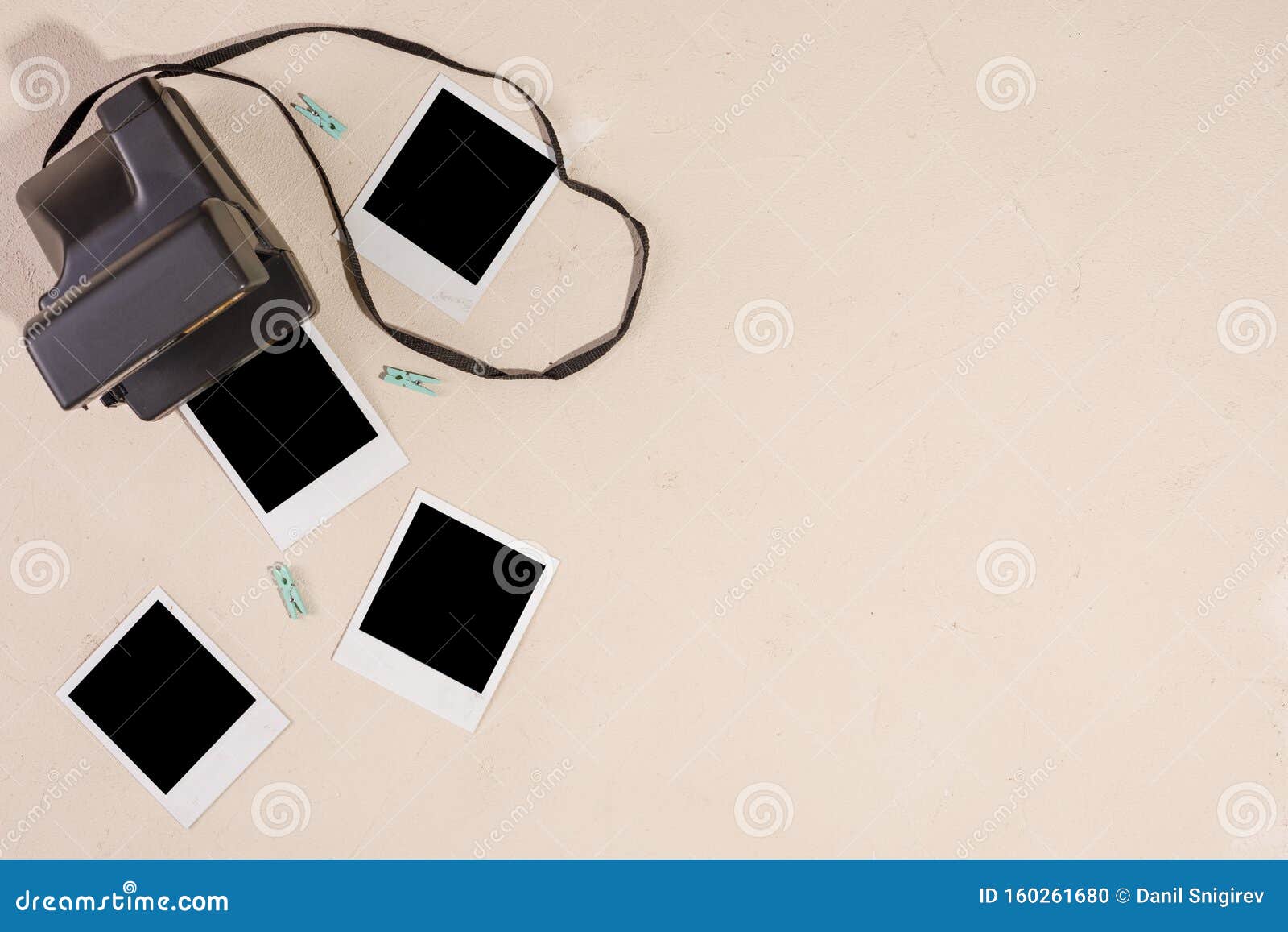 Empty Photos and Camera on a Textural Background. the Concept of ...