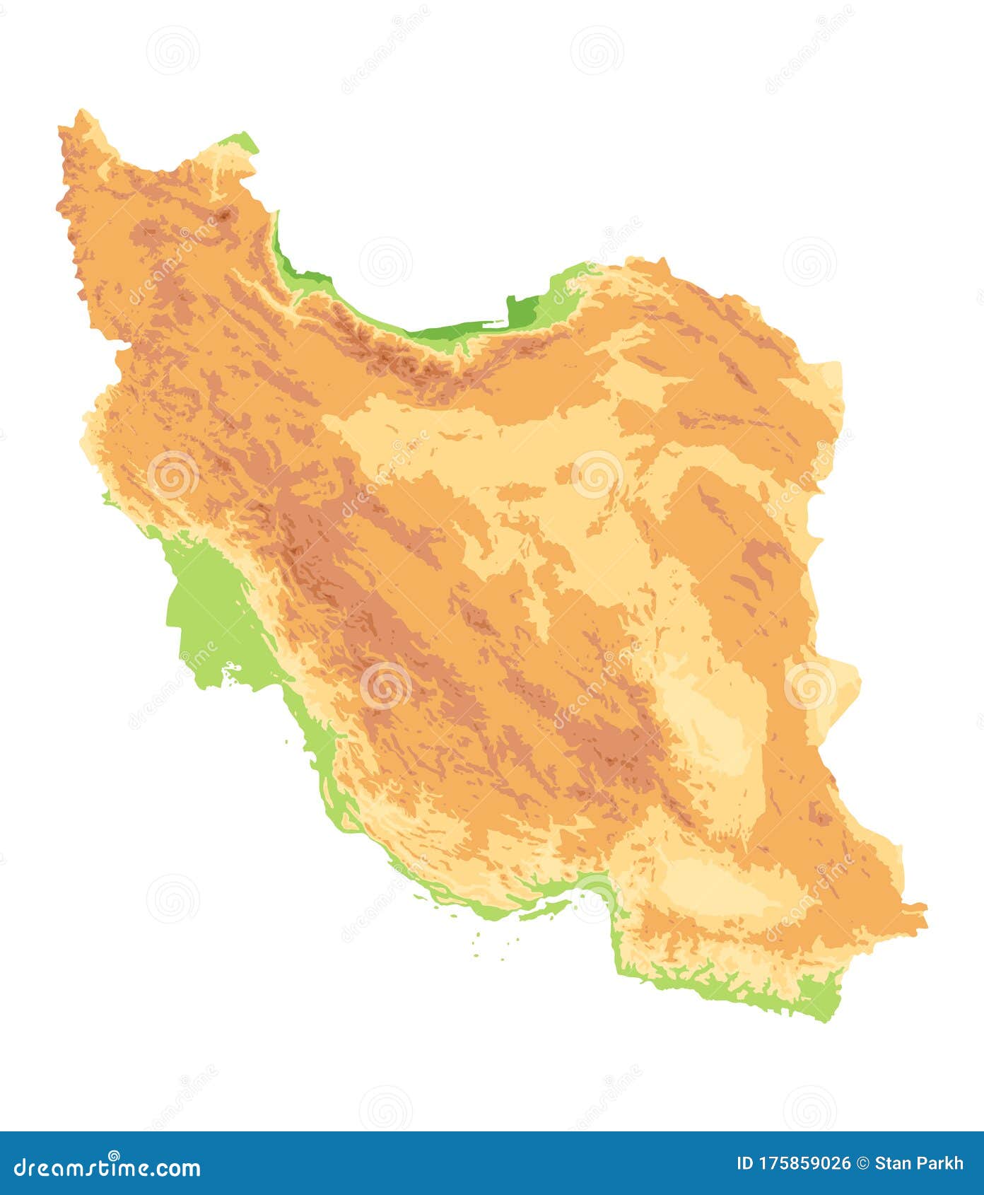plateau of iran physical map
