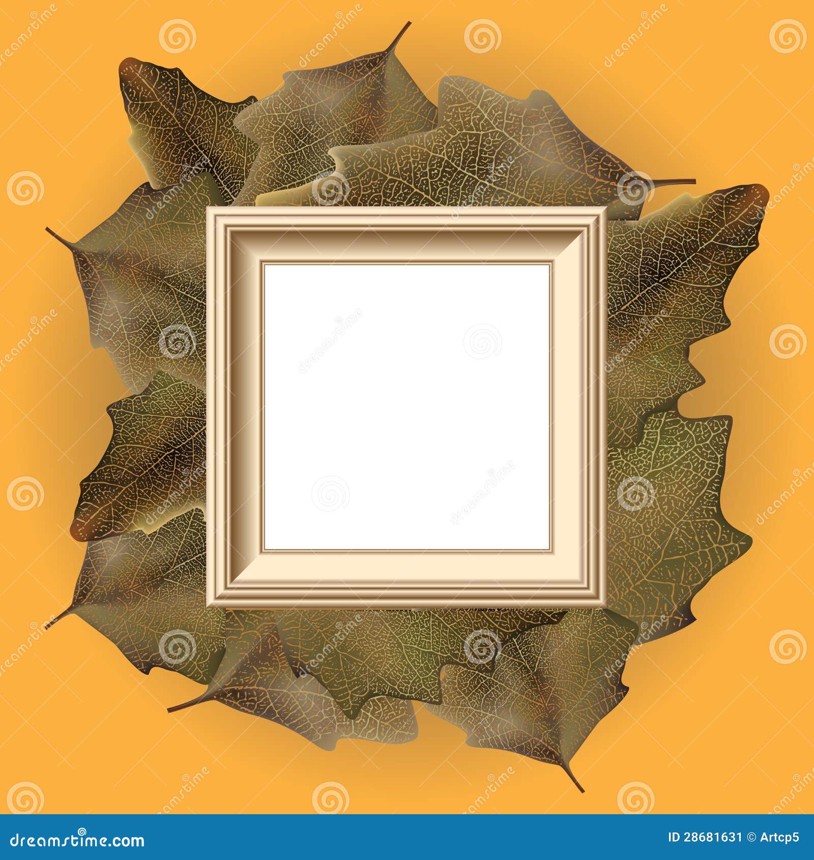 Empty picture frame stock vector. Illustration of tree - 28681631