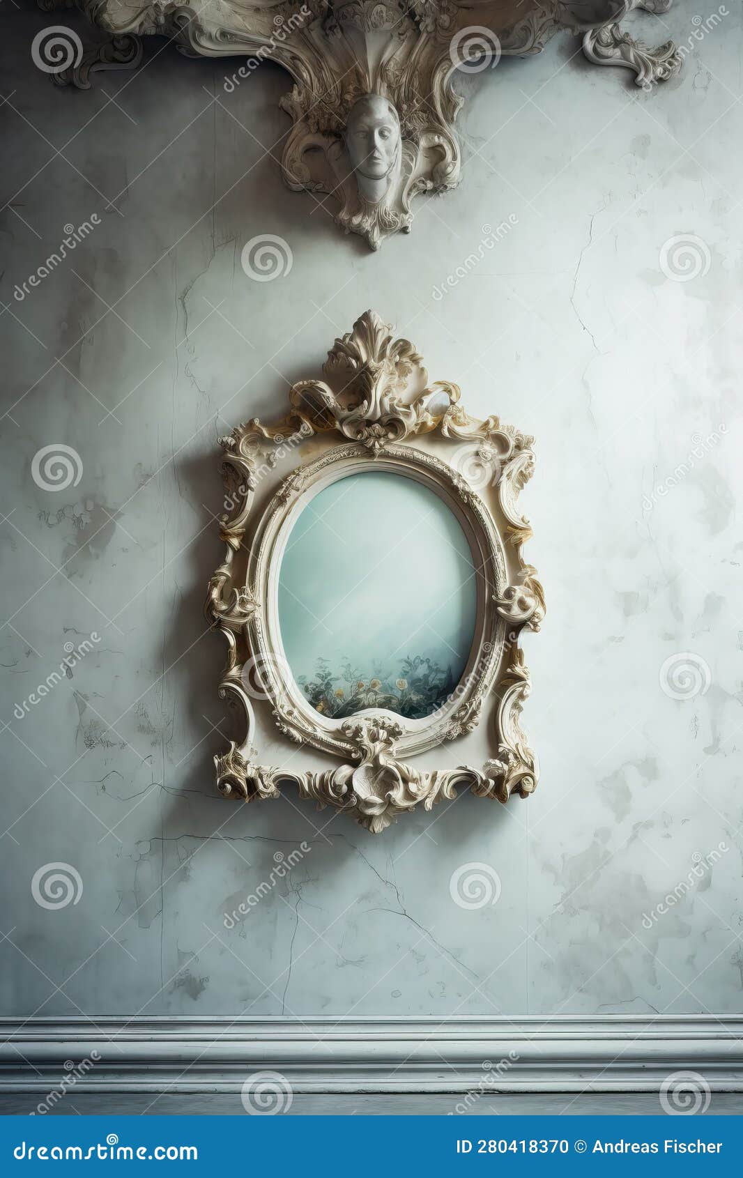 Empty Picture Frame, Mirror Hanging on the Wall. Stock Illustration ...