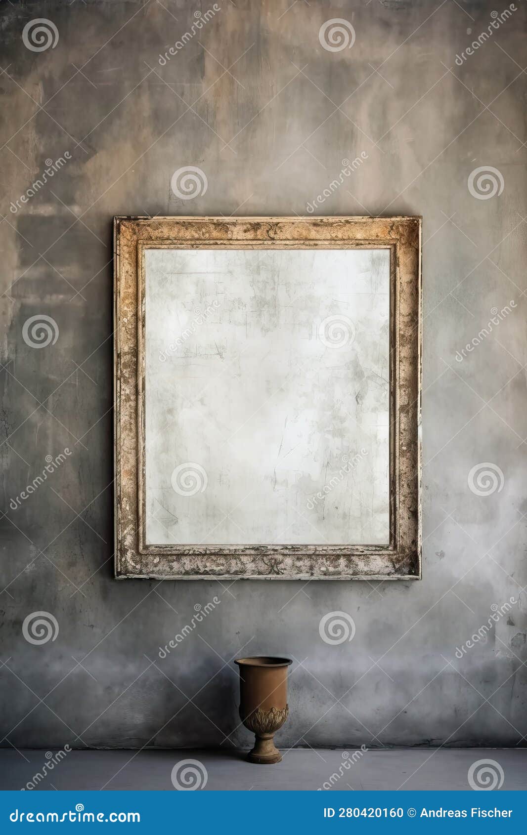Empty Picture Frame, Mirror Hanging on the Wall. Stock Illustration ...