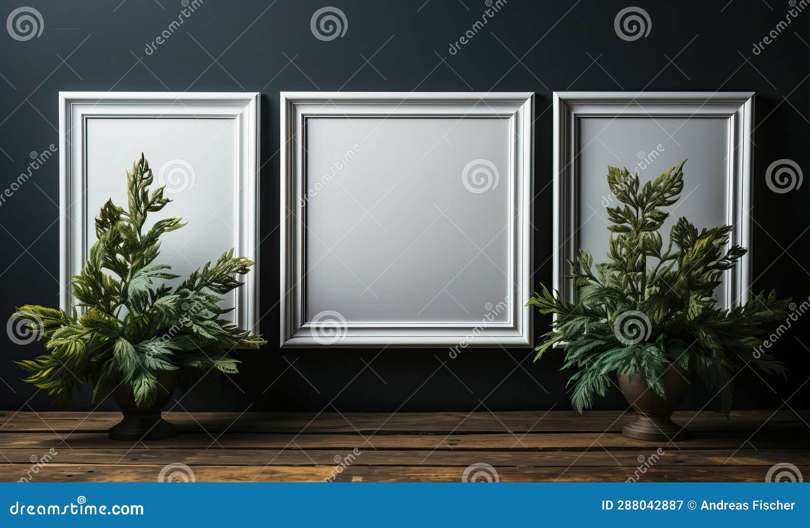 Empty Picture Frame, Mirror Hanging on the Wall. Stock Illustration ...
