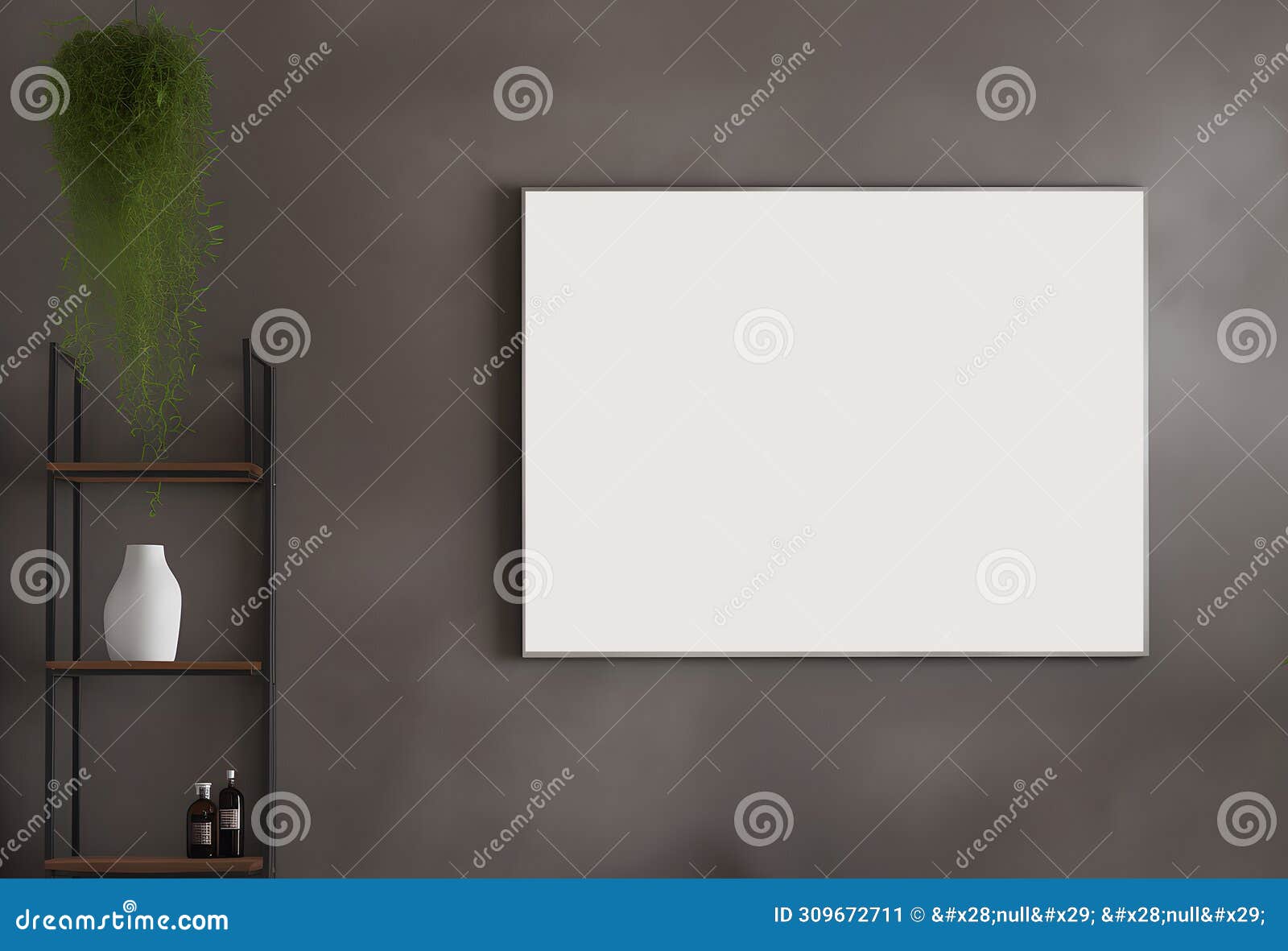 Empty Picture Frame Simulation Wall Modern Living Room Design Stock ...