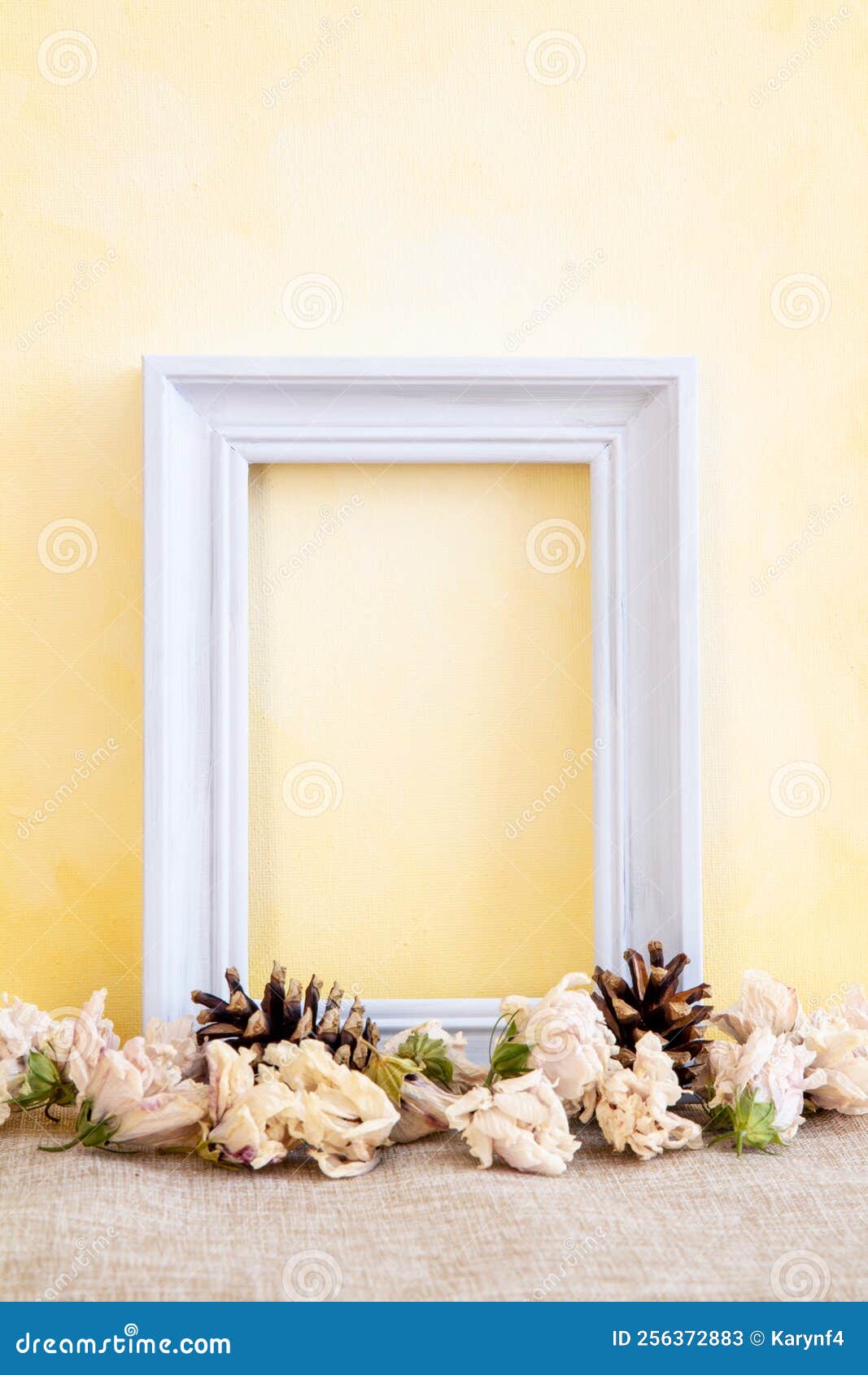 Empty Picture Frame on a Table Resting Against a Wall Stock Image ...