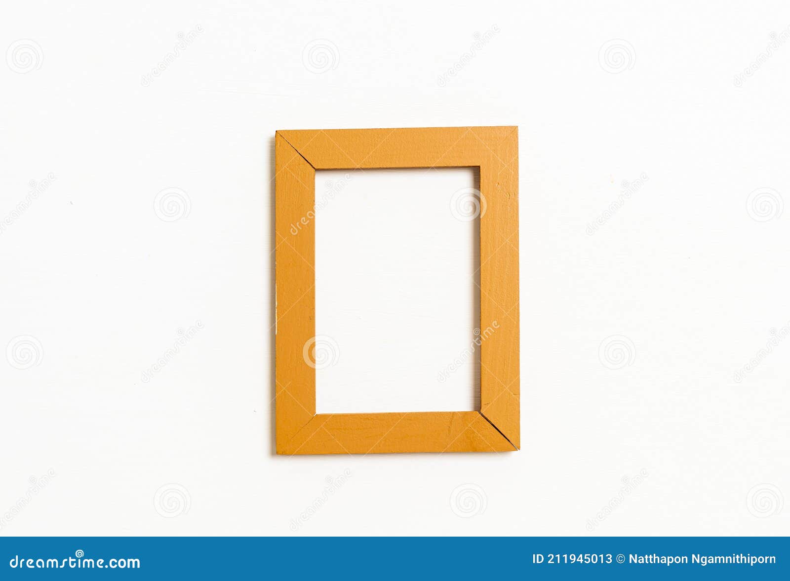 Empty Picture Frame on White Wall Background Stock Image - Image of ...
