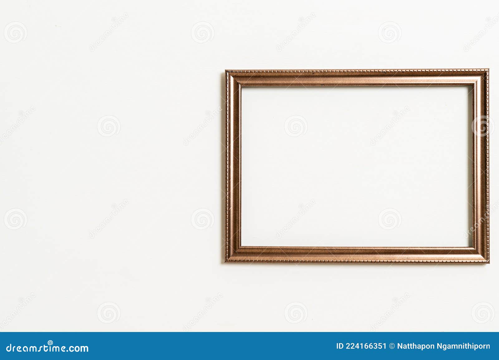 Empty Picture Frame on White Wall Background Stock Image - Image of ...
