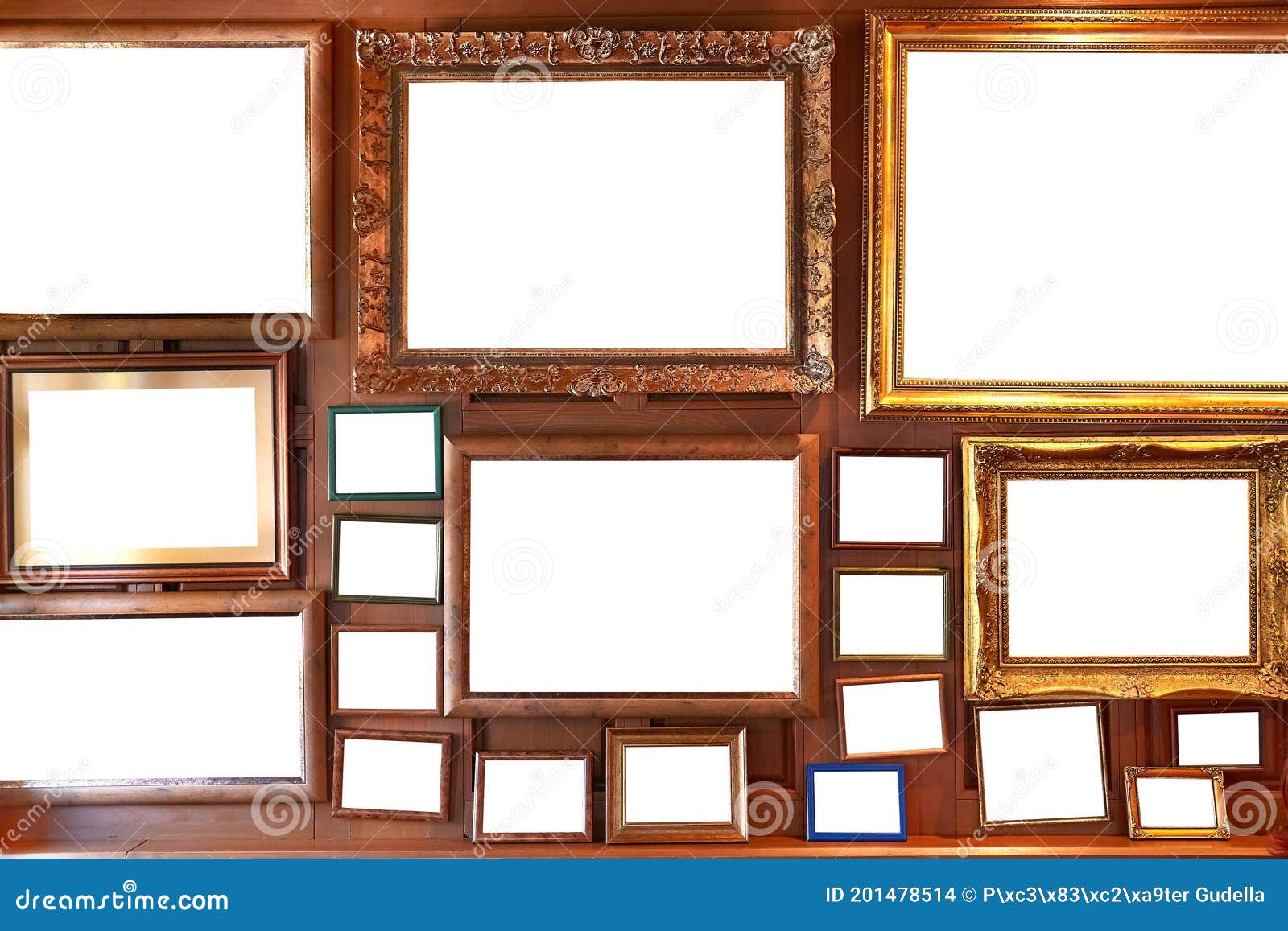 Blank Picture Frames on a Wall Gallery Stock Illustration ...