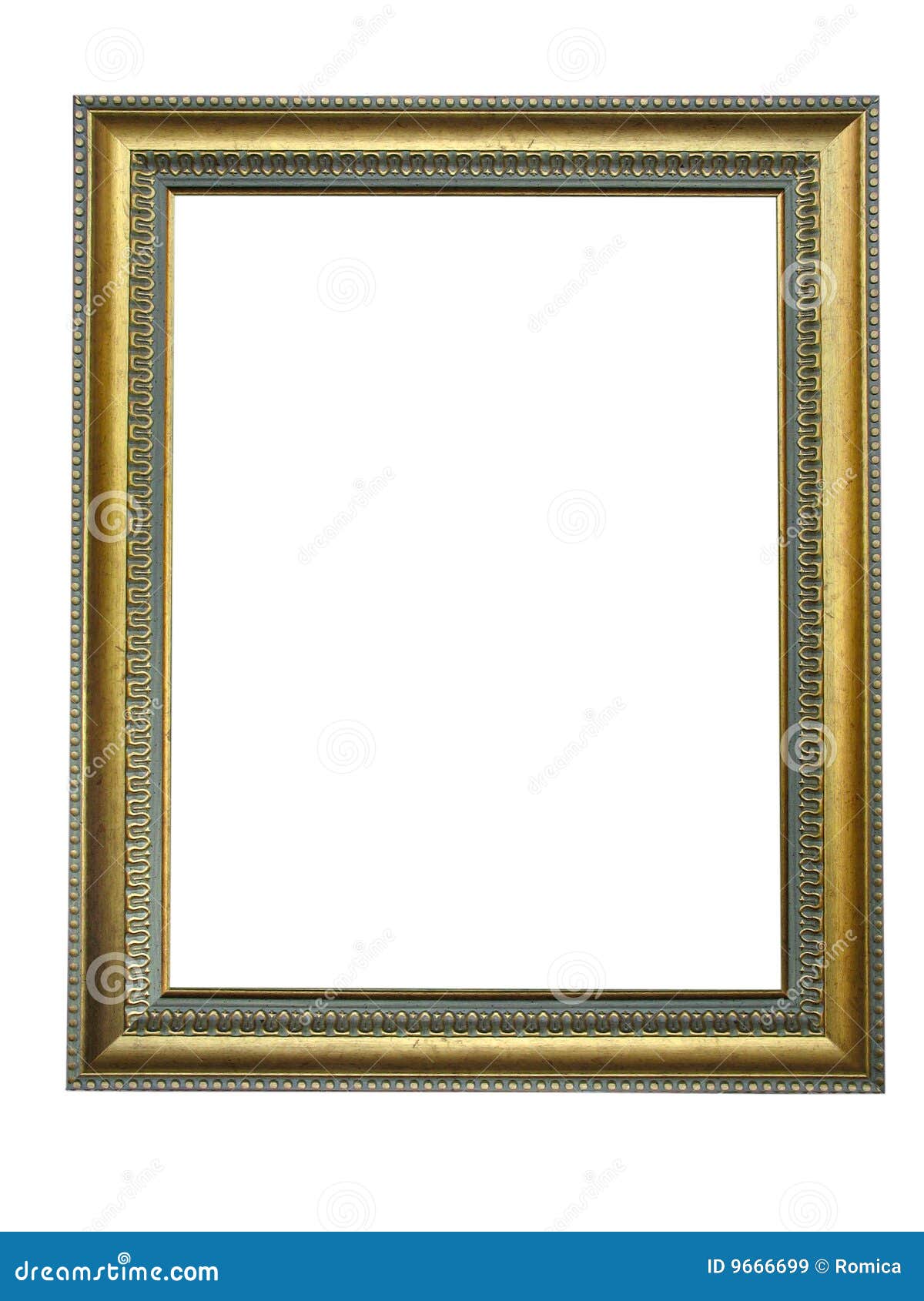 Empty Picture Gold Frame with a Decorative Pattern Stock Image - Image ...