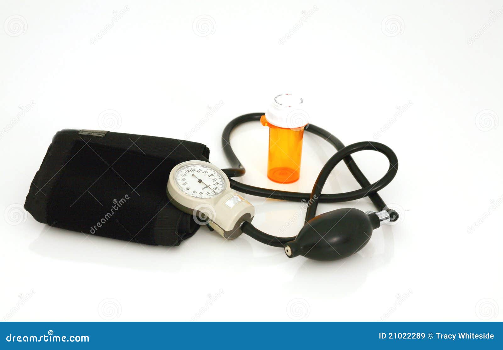 Empty Pill Bottle with Blood Pressure Manometer Stock Image - Image of ...