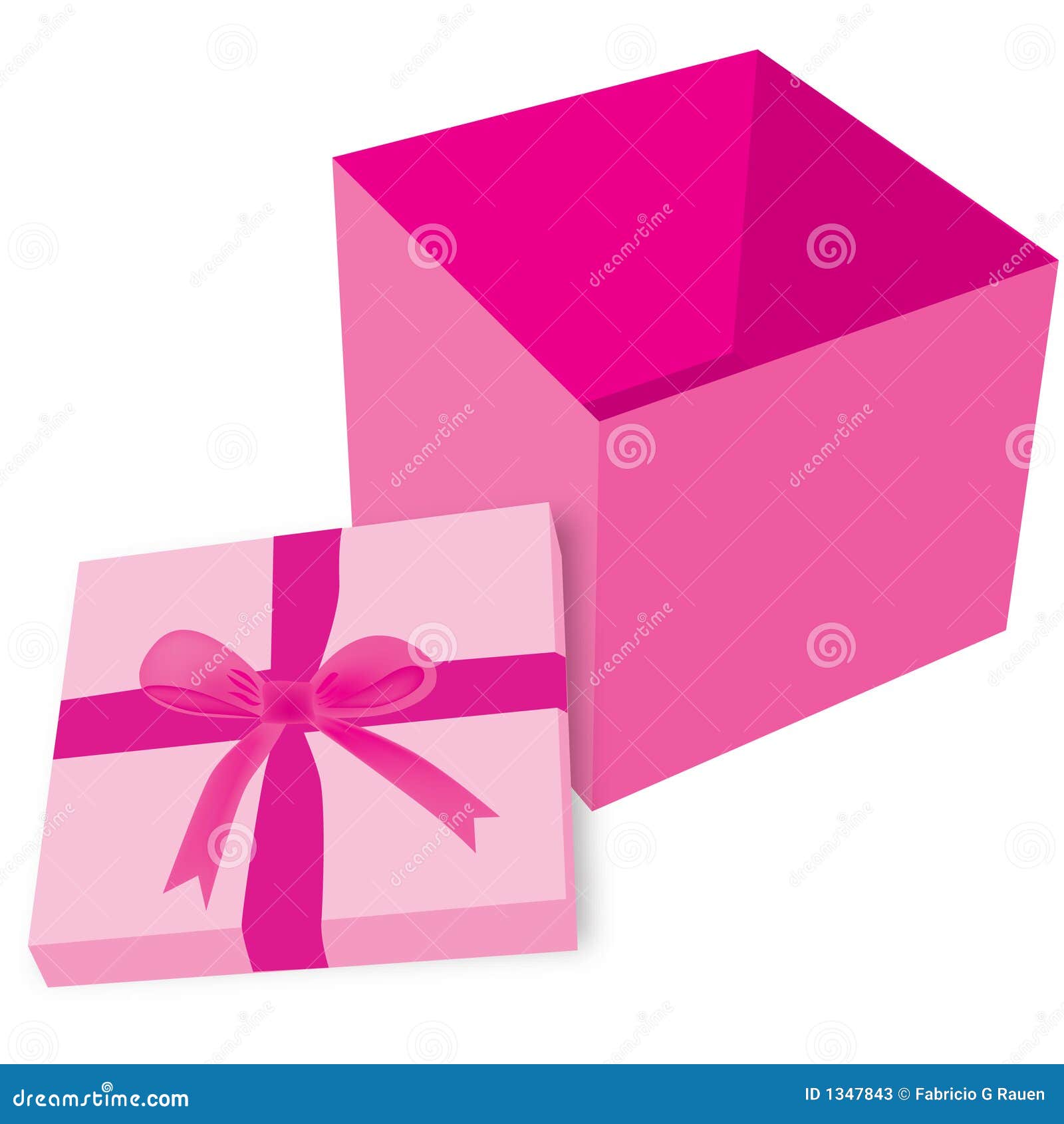 Empty pink gift box stock vector. Illustration of decorated - 1347843
