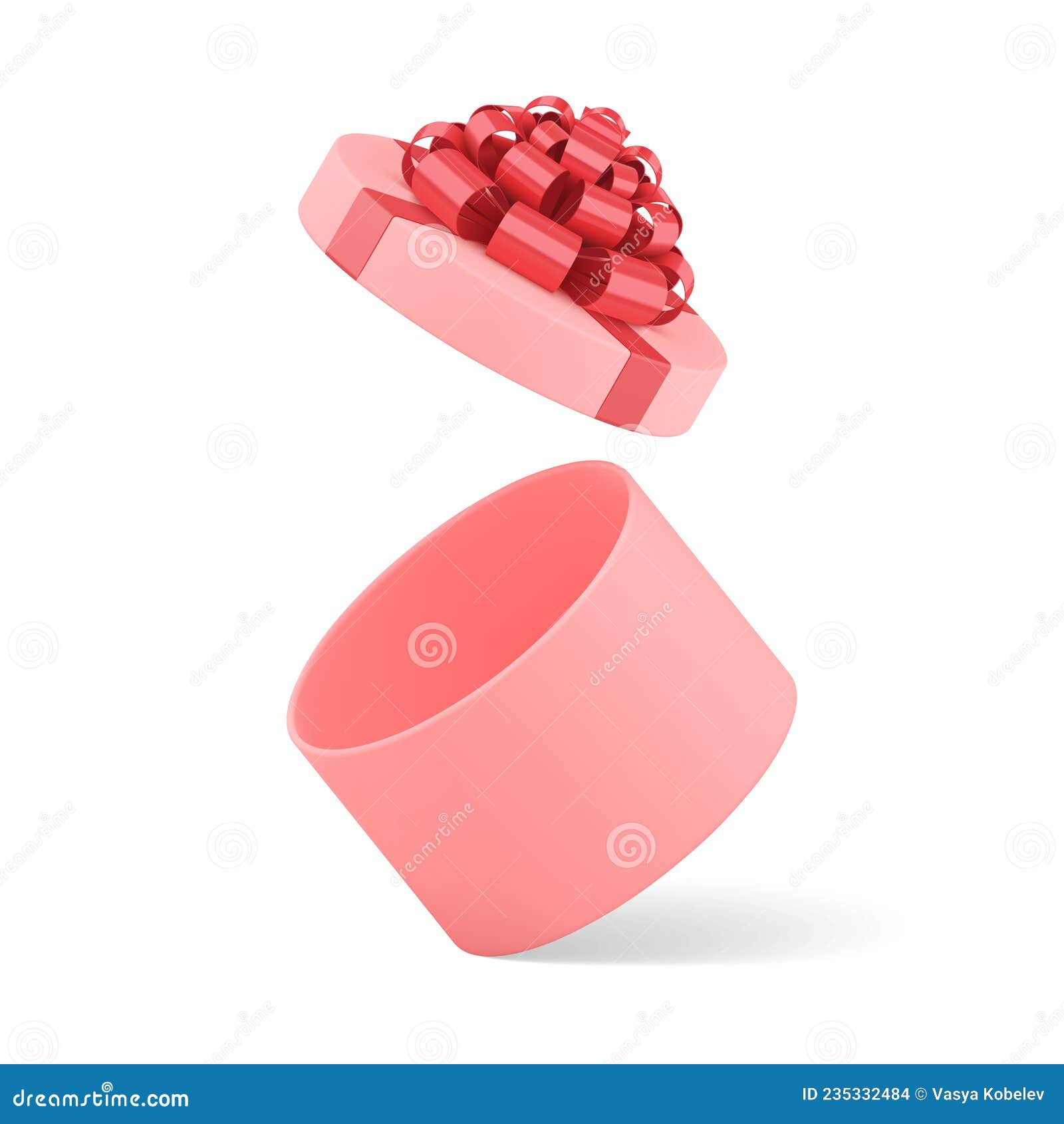Empty Pink Gift Box with Open Cap for Holiday Present Packing Realistic ...