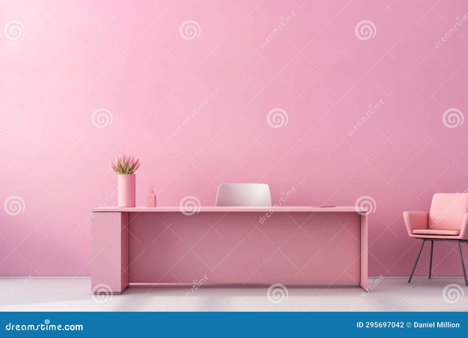 Pink Office Table Lamp, Front View And Side View, Isolated Vector ...