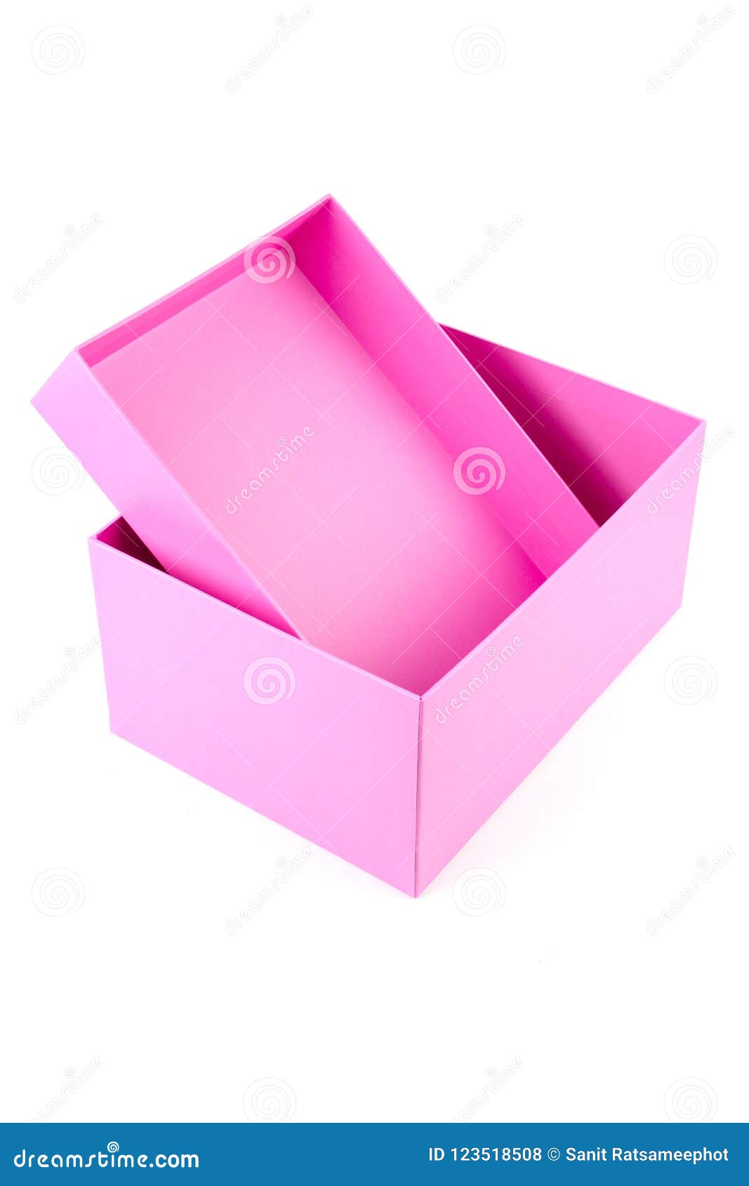 Empty Pink paper box. stock photo. Image of design, beauty - 123518508