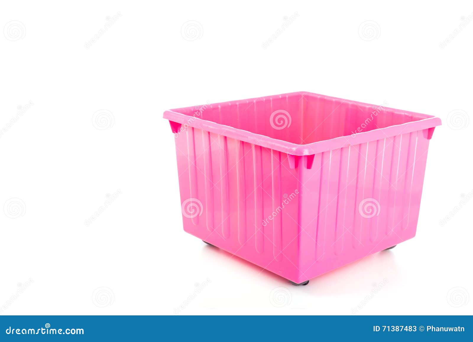 Empty Pink Plastic Box on White Stock Image - Image of market, basket ...