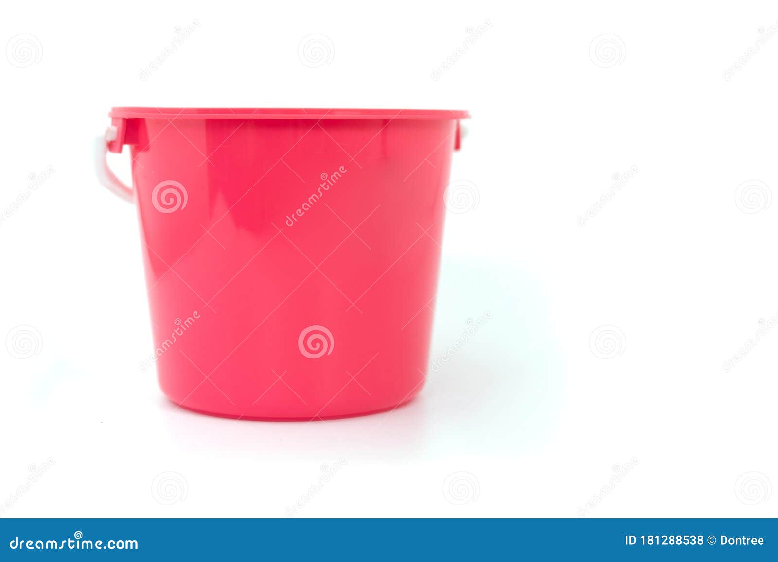 Empty pink plastic bucket stock photo. Image of household - 181288538