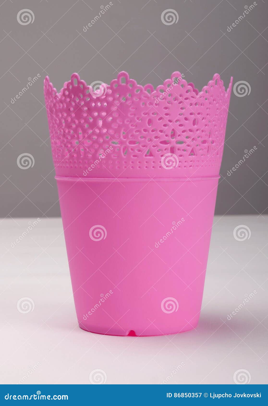 Empty Pink Plastic Flower Pot Stock Image - Image of plant, decorative ...
