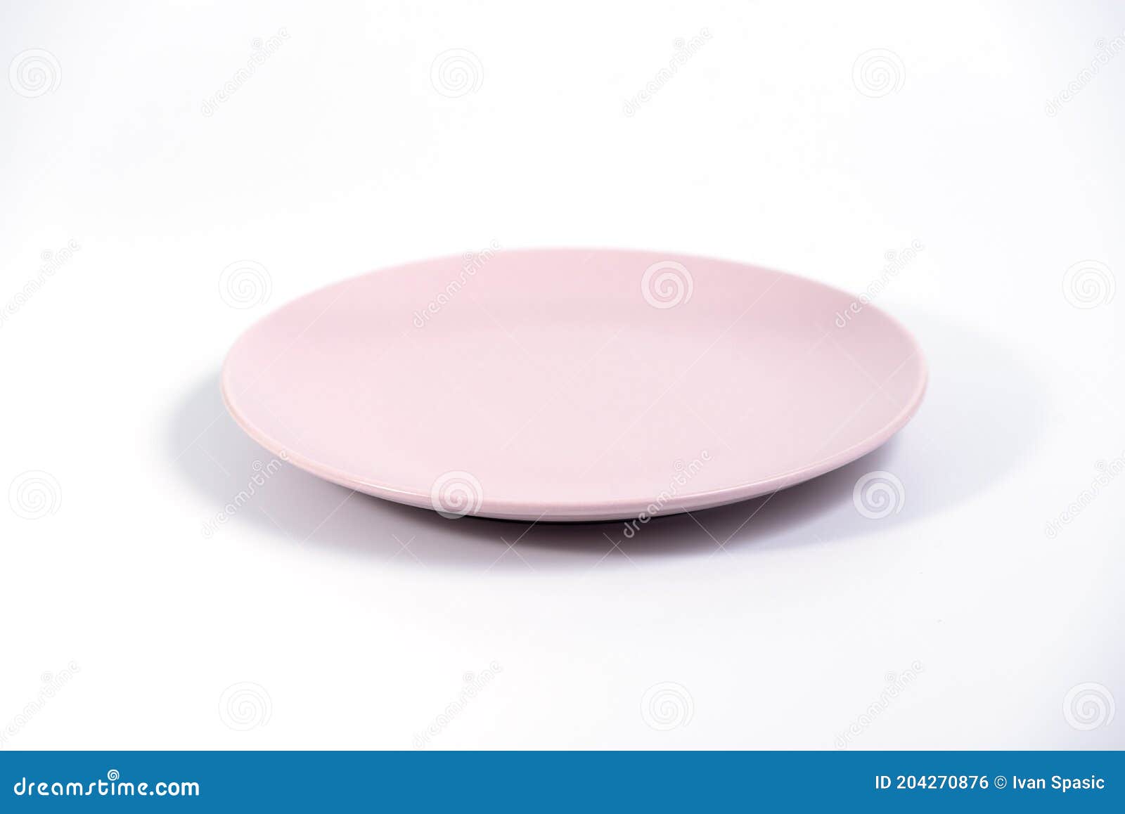 Empty Plate Isolated on White Background Side View Stock Photo - Image ...