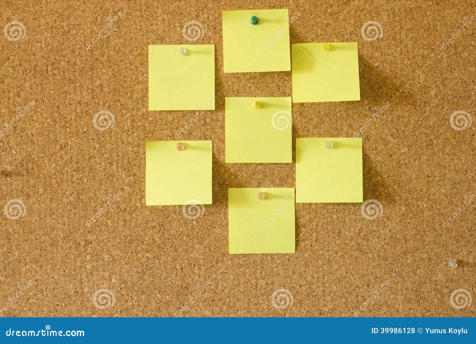 Empty Pinned Notes stock photo. Image of board, communication - 39986128