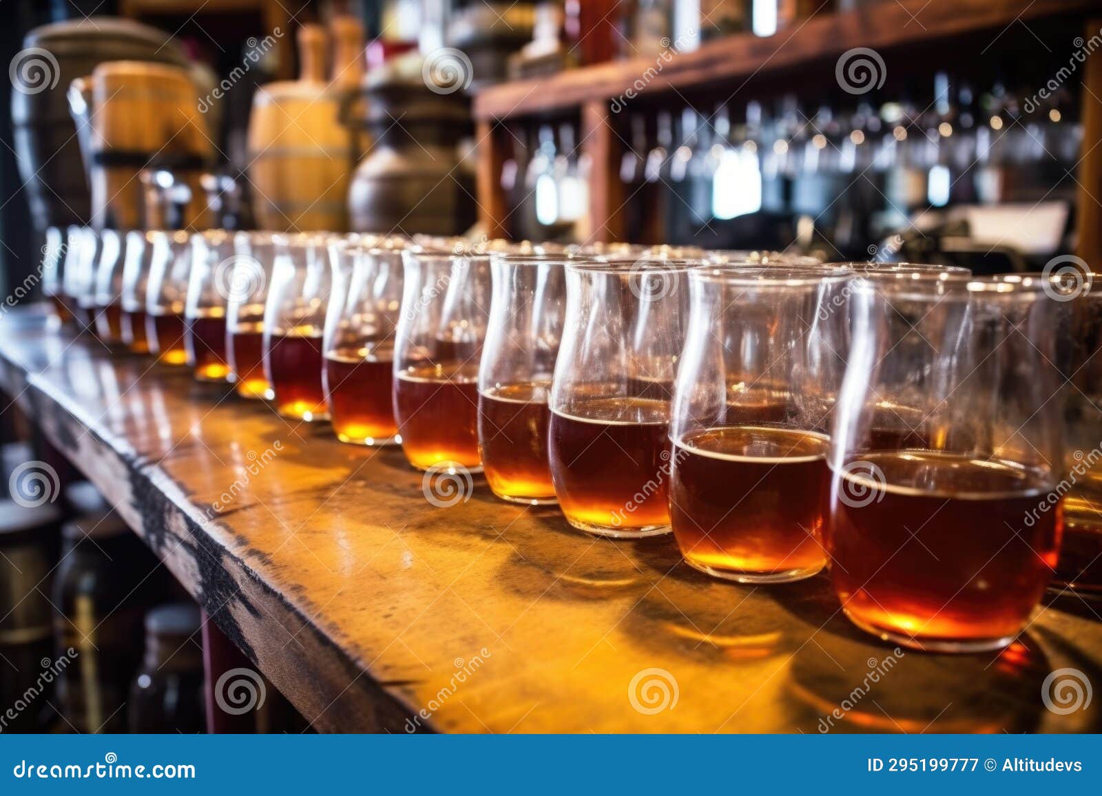 Empty Pint Glasses Waiting To Be Filled at a Brewery Stock Illustration ...