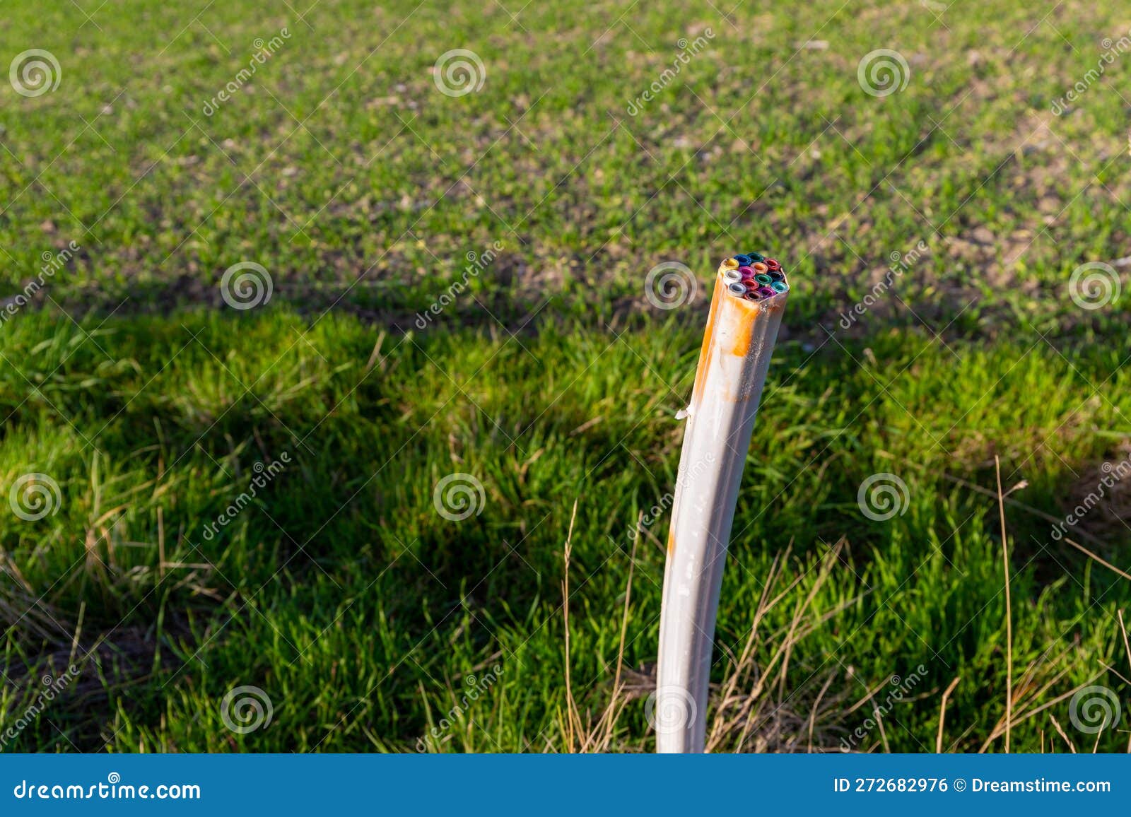 Empty Pipe for Fiber Optic Cable Outside Stock Photo - Image of ...