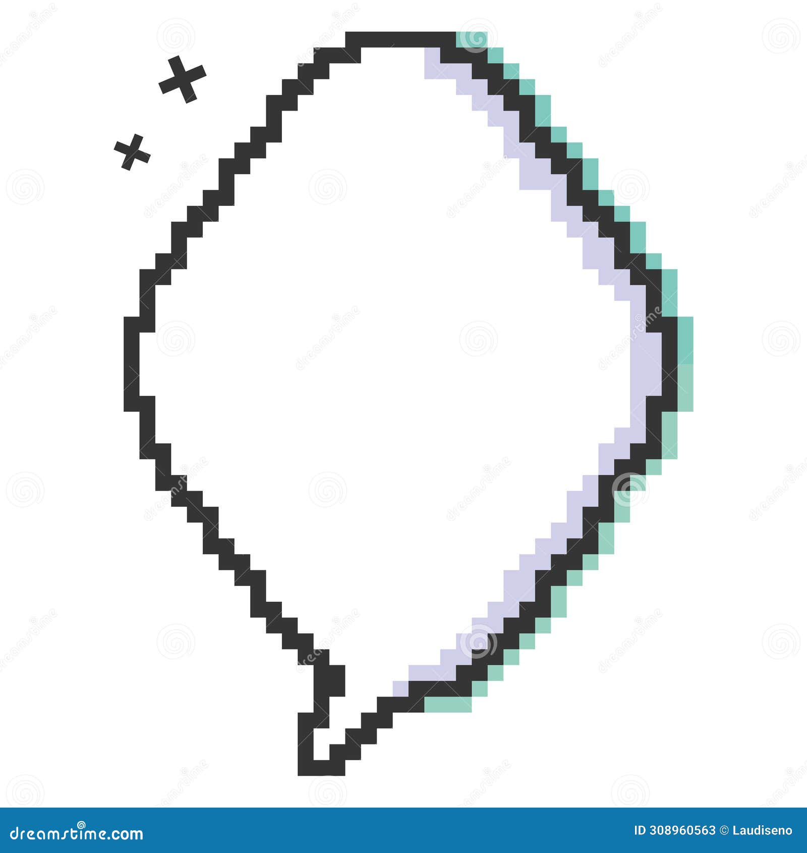 Empty Pixelated Comic Bubble Chat Vector Stock Vector - Illustration of ...