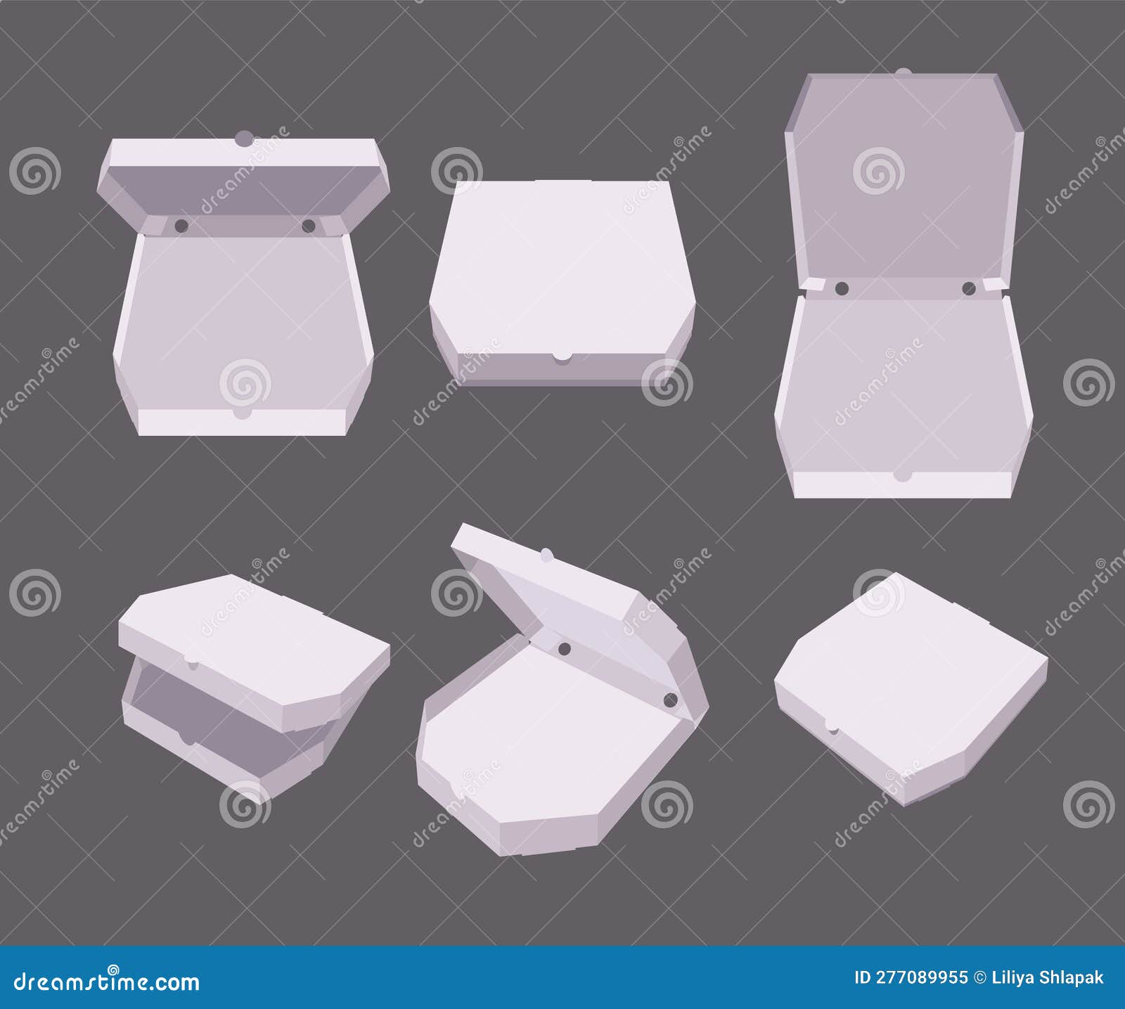 Empty Pizza Box, Blank Mock Up Templates Stock Vector - Illustration of ...