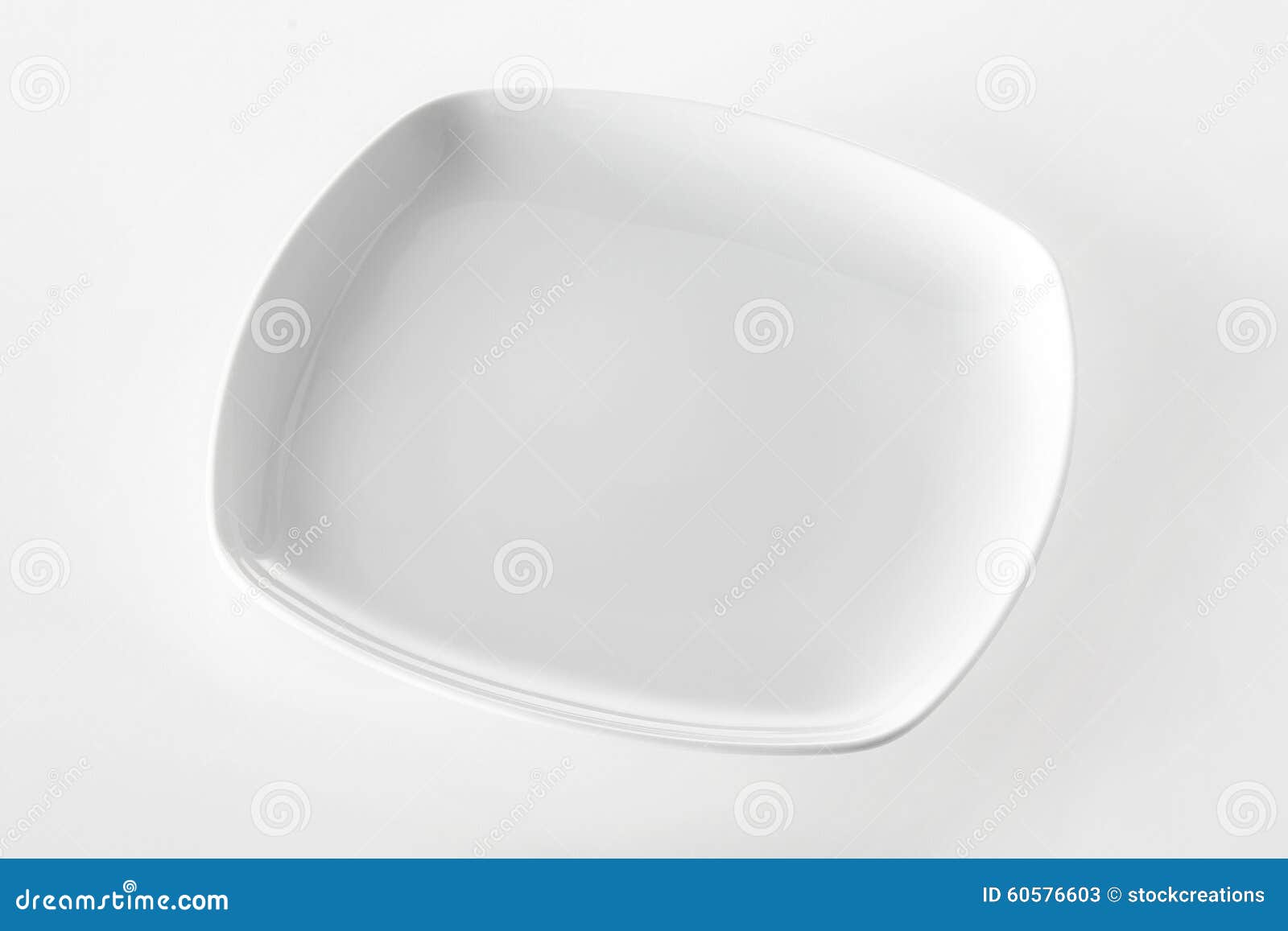 Empty Plain White Rectangular Plate Stock Image - Image of rectangular ...