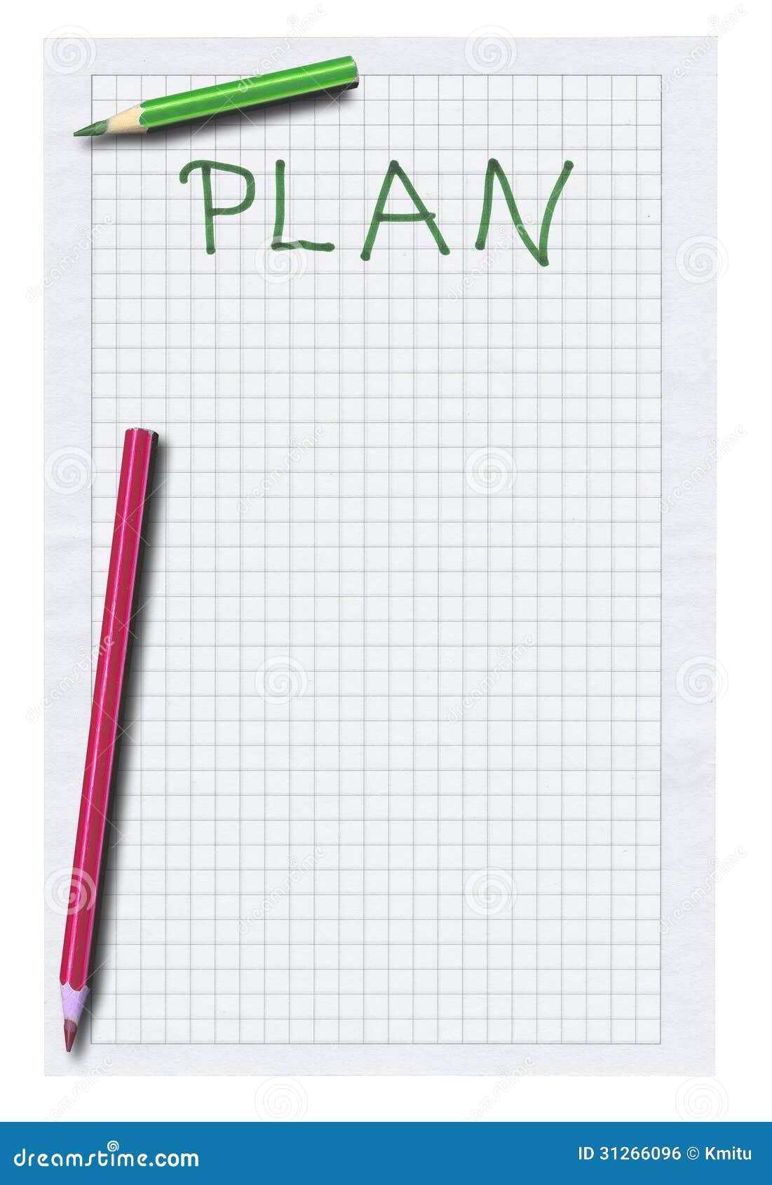 Empty plan and two pencils stock illustration. Illustration of notepad ...