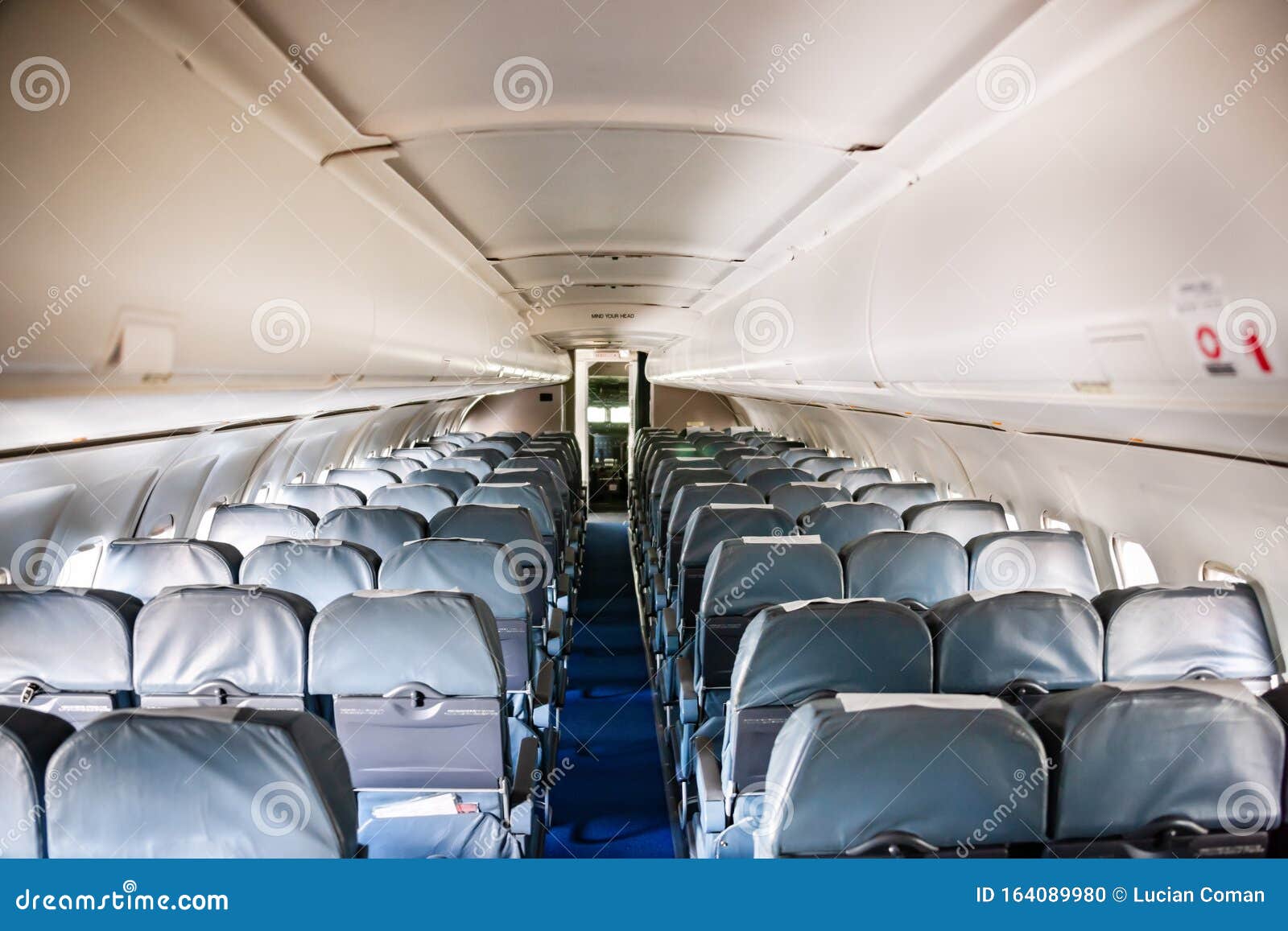 Empty plane stock photo. Image of flight, armchairs - 164089980