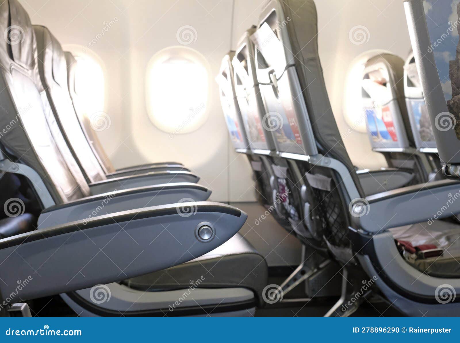 Empty Plane Interior and Seats Stock Photo - Image of airplane, seats ...